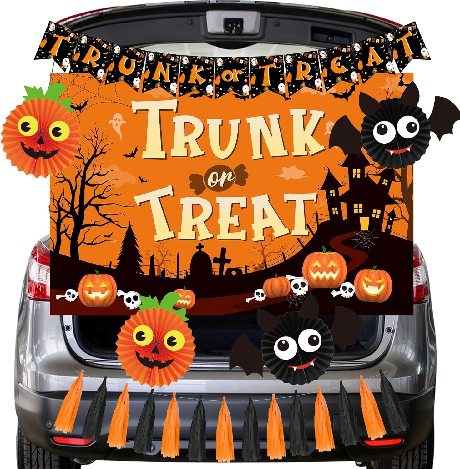 Halloween Trunk or Treat Car Decorations, Trunk or Treat Backdrop ...