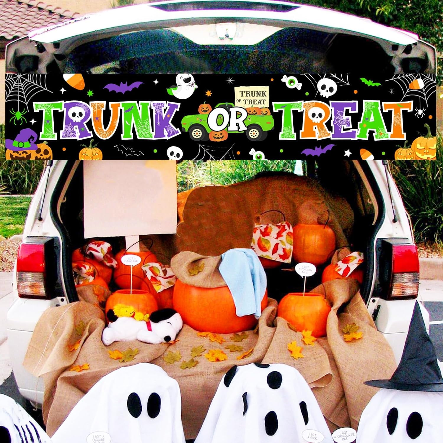 Halloween Trunk or Treat Car Decorations, Trunk or Treat Banner Yard ...