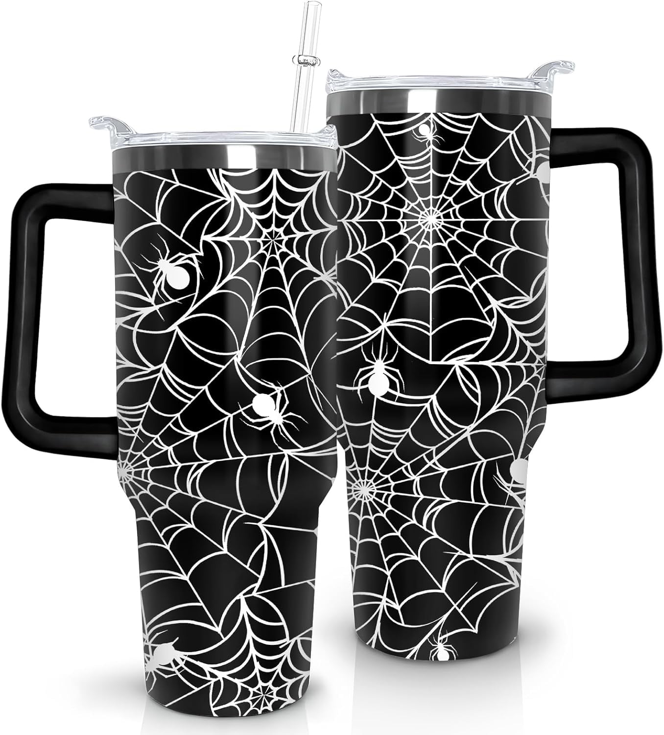 Halloween Tumbler 40 oz Halloween Tumblers with Handle and Straw Spider ...