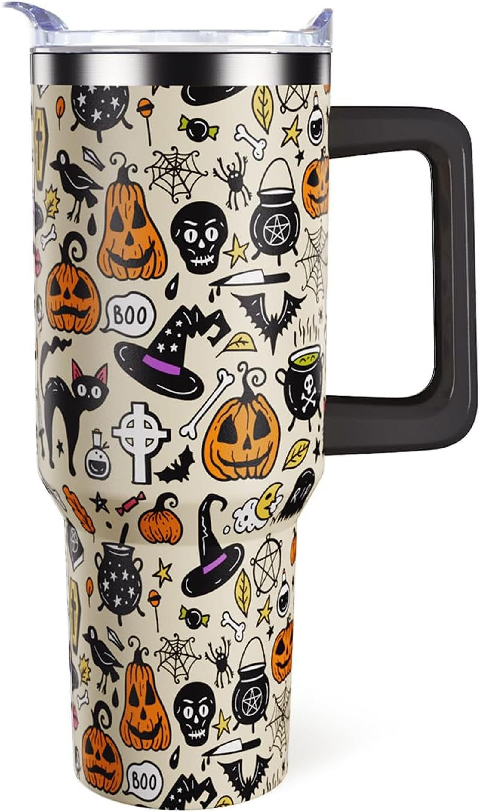 Halloween Tumbler 40oz Ghost Pumpkin Tumblers with Lid and Straw ...