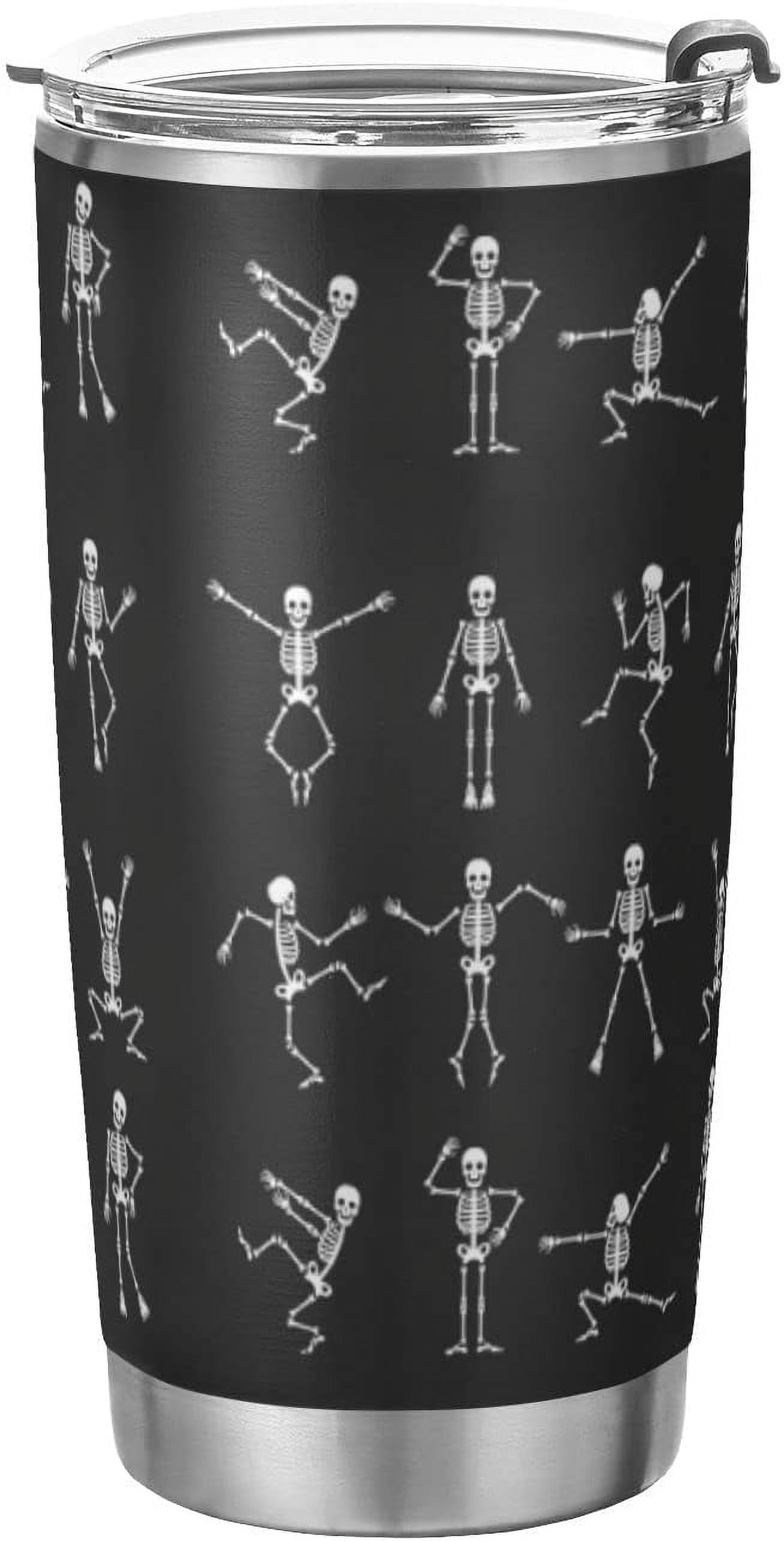 Halloween Tumbler Doodle Spooky Ghost Insulated Coffee Cup Back to ...