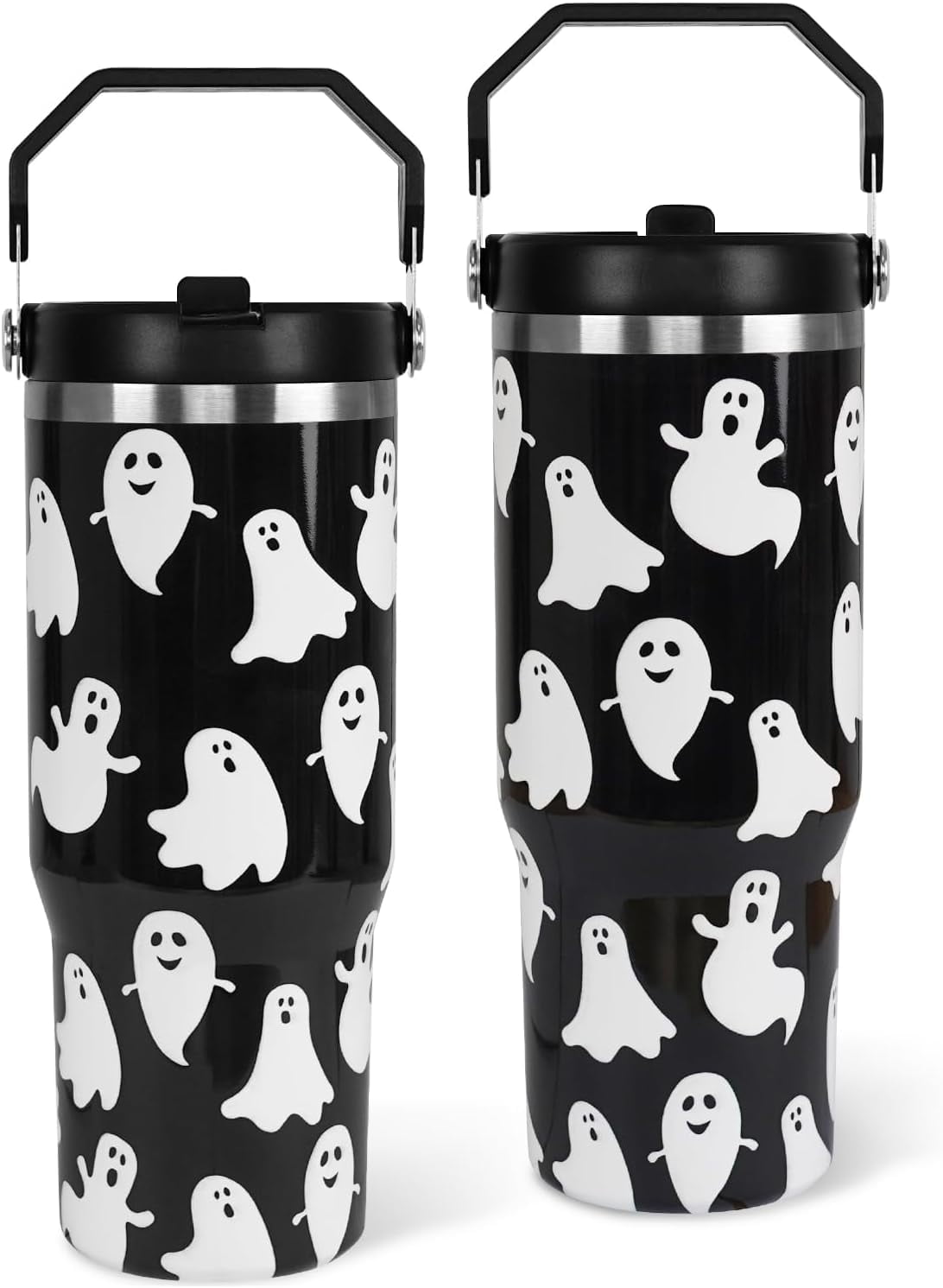 Halloween Tumbler with Lid and Straw 30oz,Ghost Spooky Season Vacuum ...