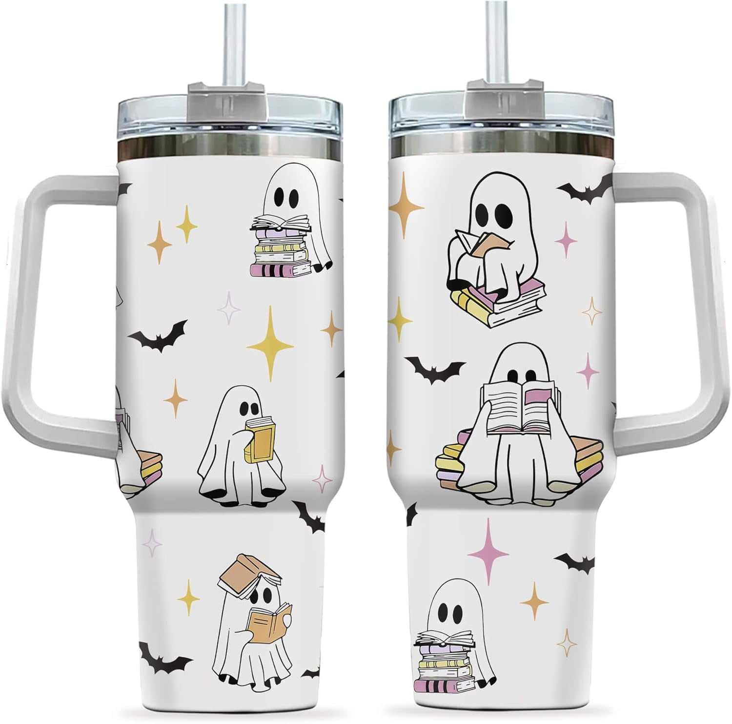 Halloween Tumbler With Lid And Straw 40oz Red Halloween Spooky Scary ...