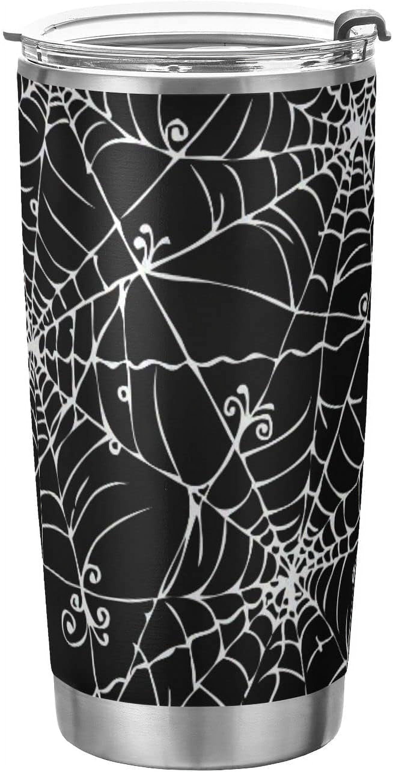 Halloween Tumbler Spider Web White Insulated Coffee Cup Back to School ...