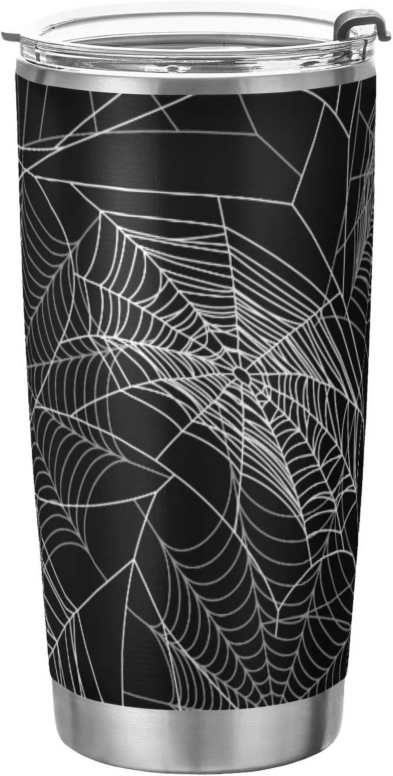 Halloween Tumbler Spiders Web White Insulated Coffee Cup Back to School ...