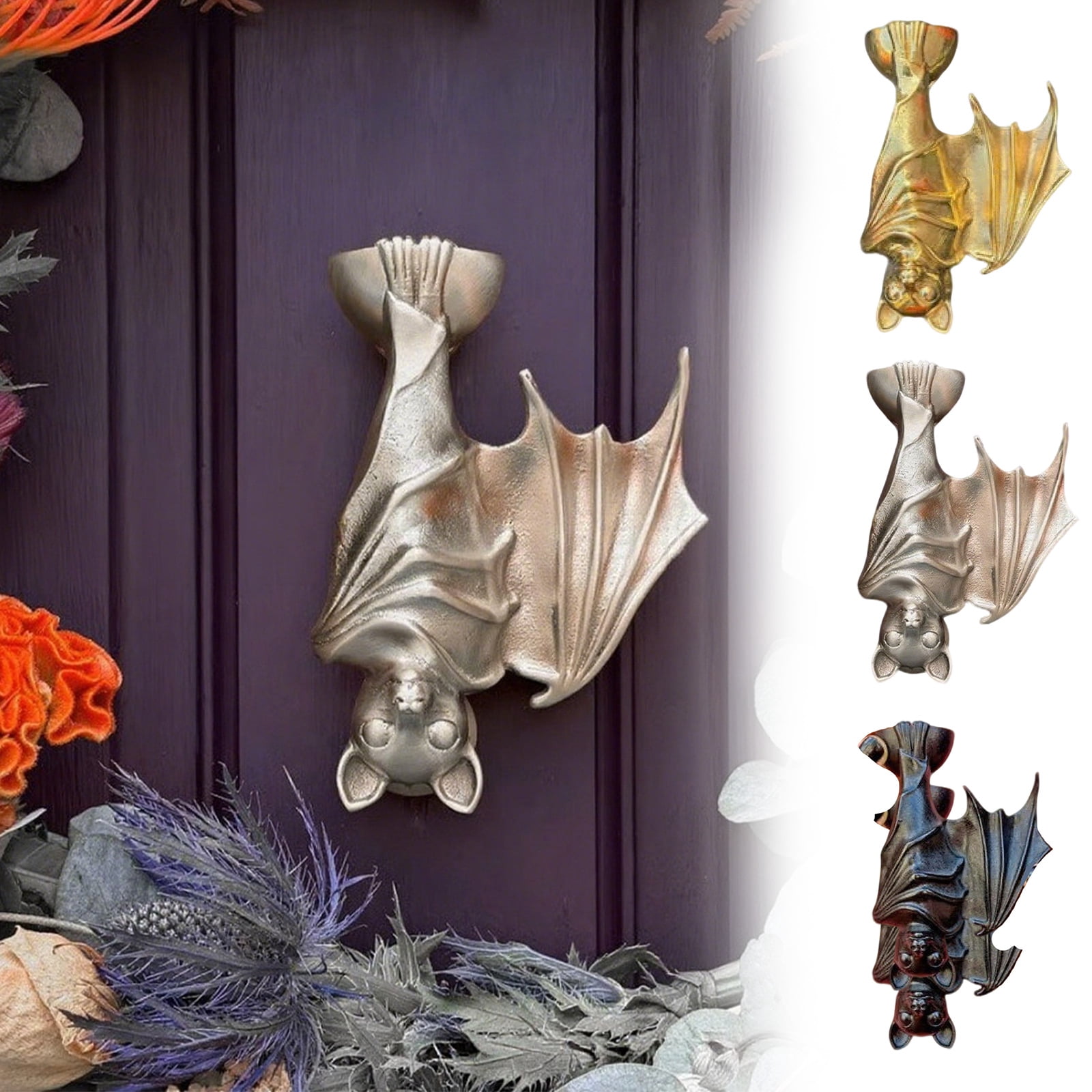 Halloween Unique Bat Door Knocker - Vintage Solid Metal Front-Door ...