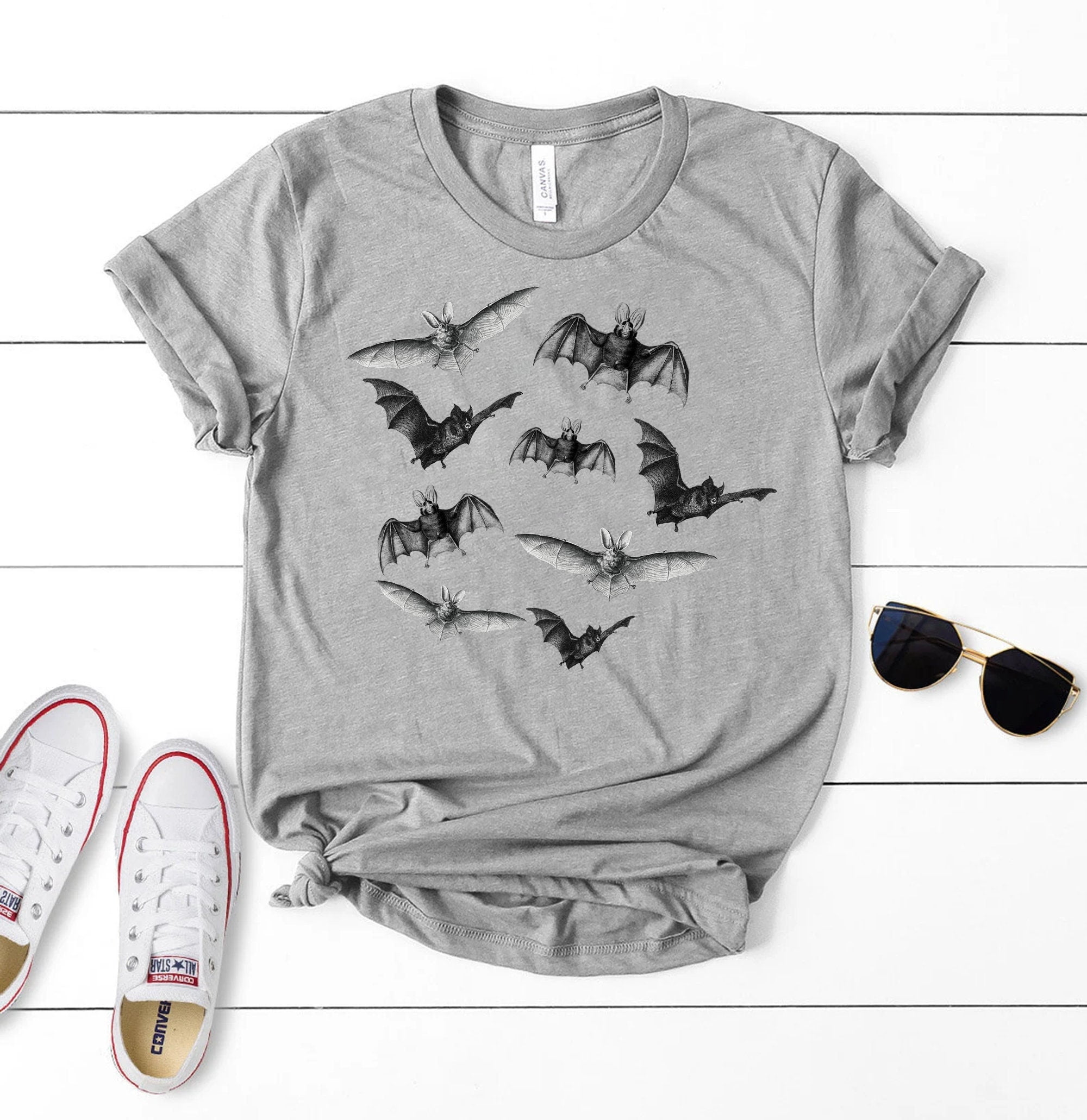 Halloween Vampire Bat , Gothic Shirt, Halloween Bats Collage Shirt ...
