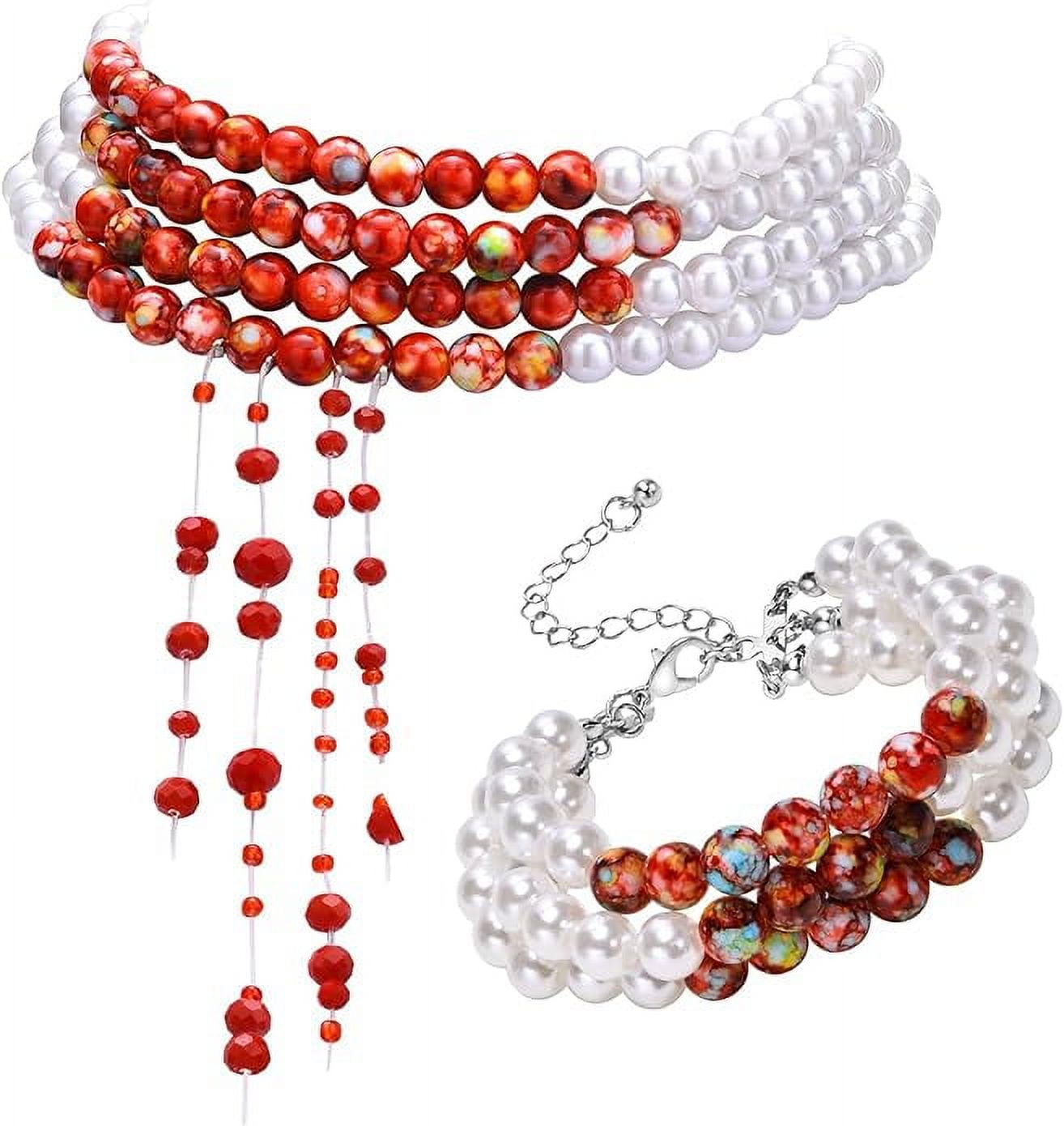 Halloween Vampire Costume for Women - 2PCS Dripping Blood Pearl ...