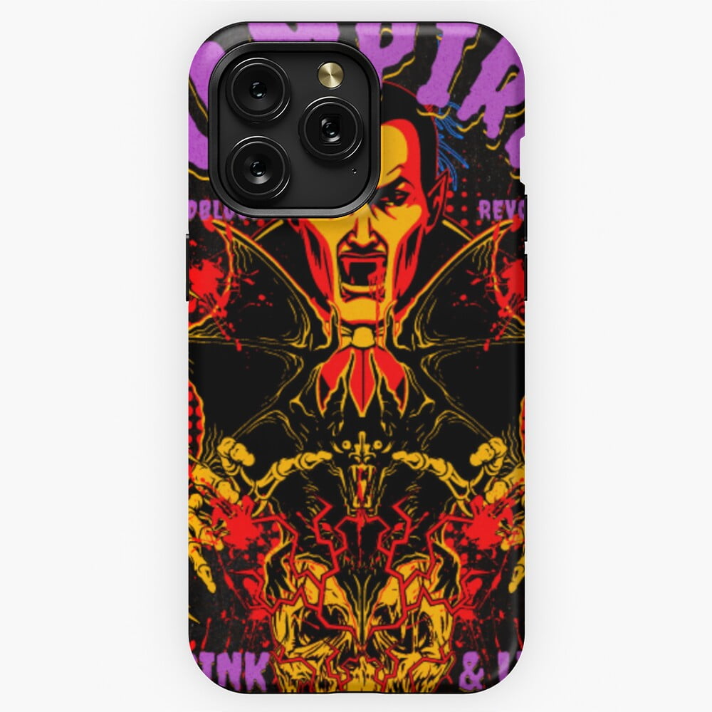 Halloween Vampire Fun Night Illustration iPhone Case 17 through 11 Pro ...
