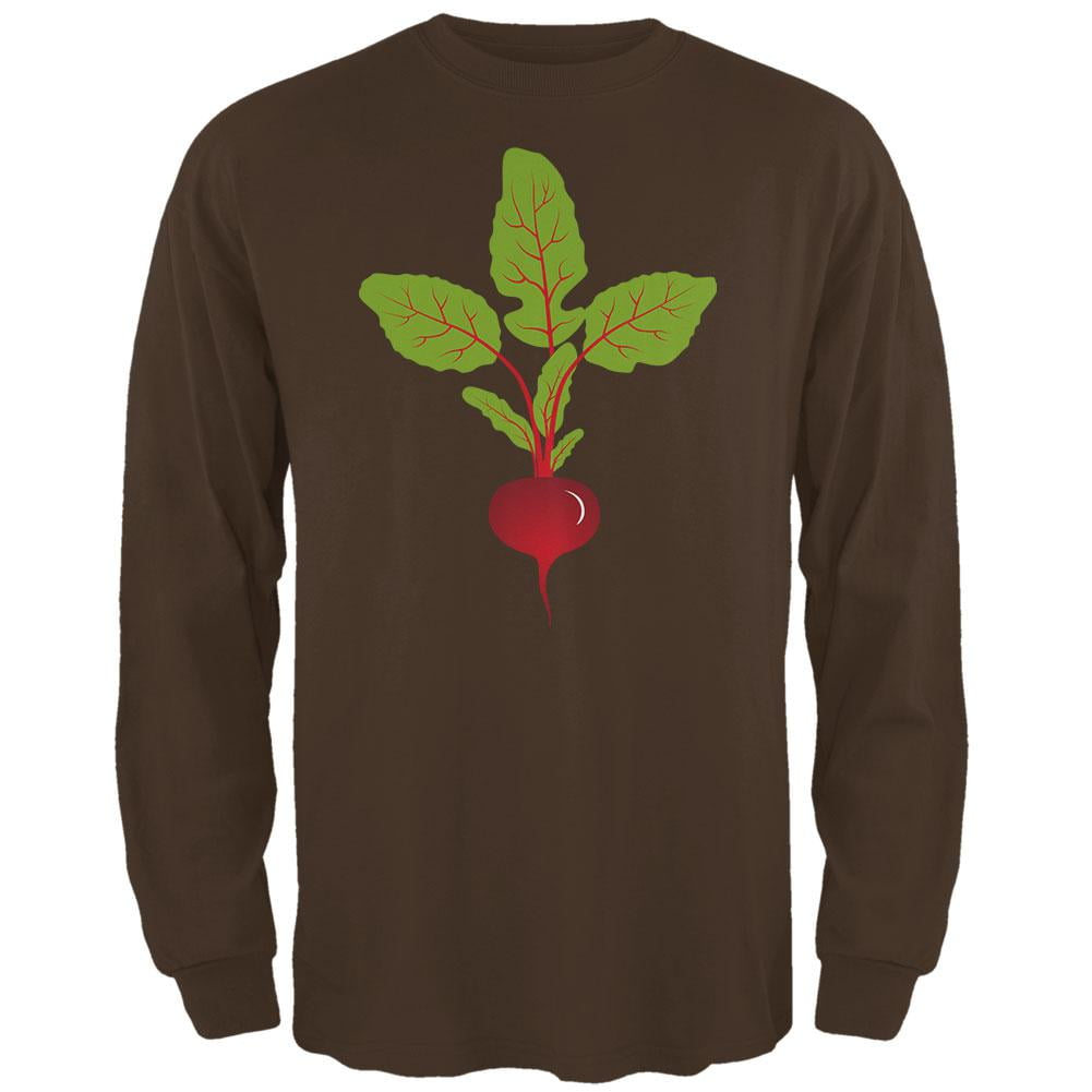 Halloween Vegetable Beet Costume Mens Long Sleeve T Shirt Brown SM ...