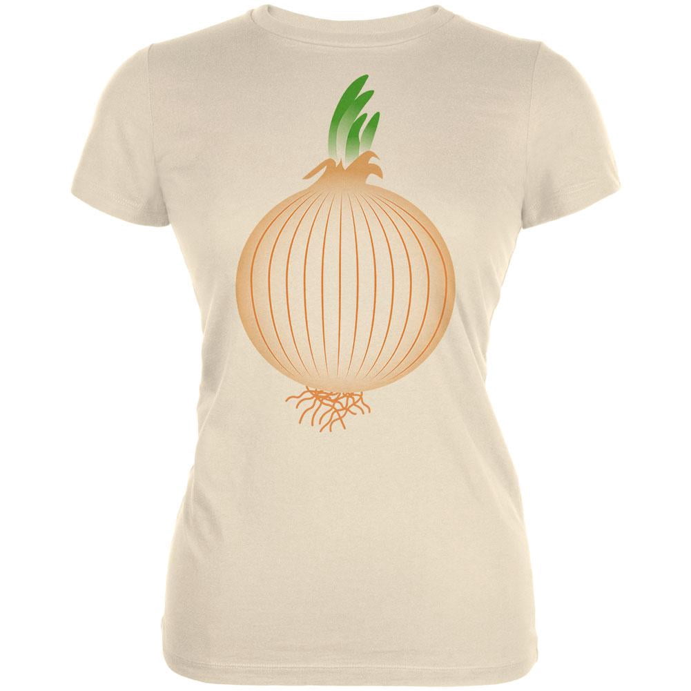 Halloween Vegetable Yellow Onion Costume Juniors Soft T Shirt Cream LG ...