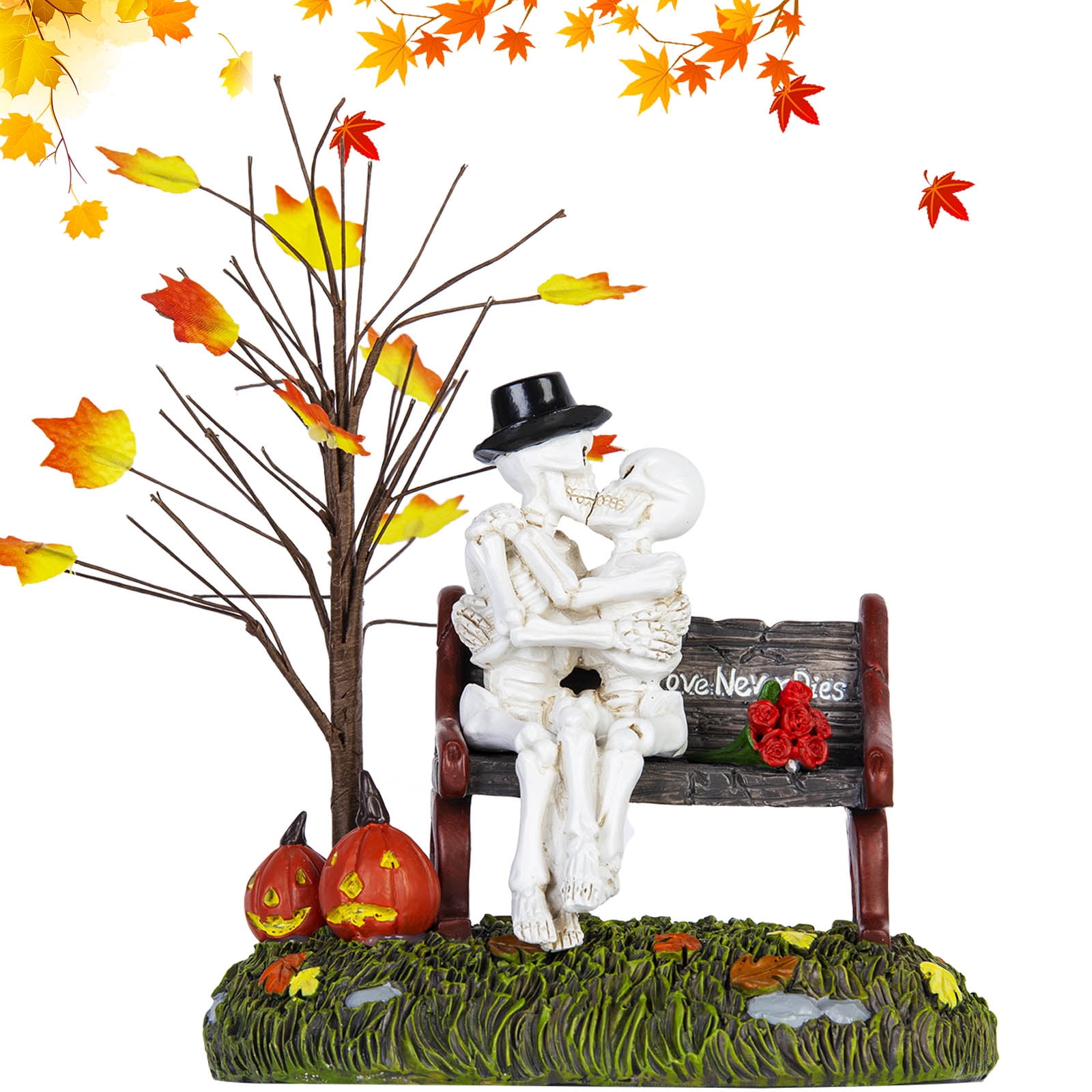 Halloween Village Accessories Skeleton Figurines Collectible Kiss of ...