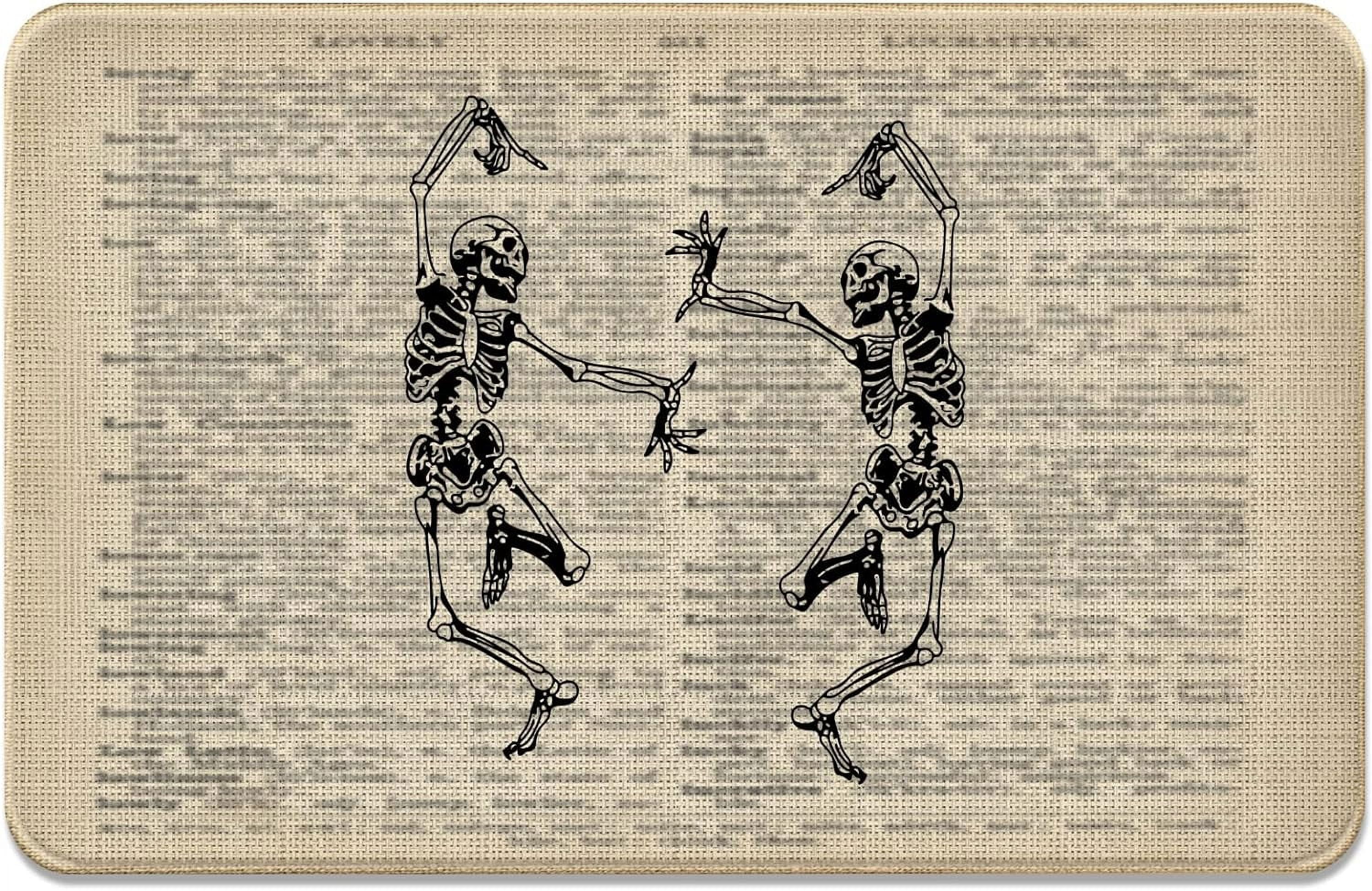 Halloween Vintage Funny Skull Dances Halloween Horror Skeleton Boness ...