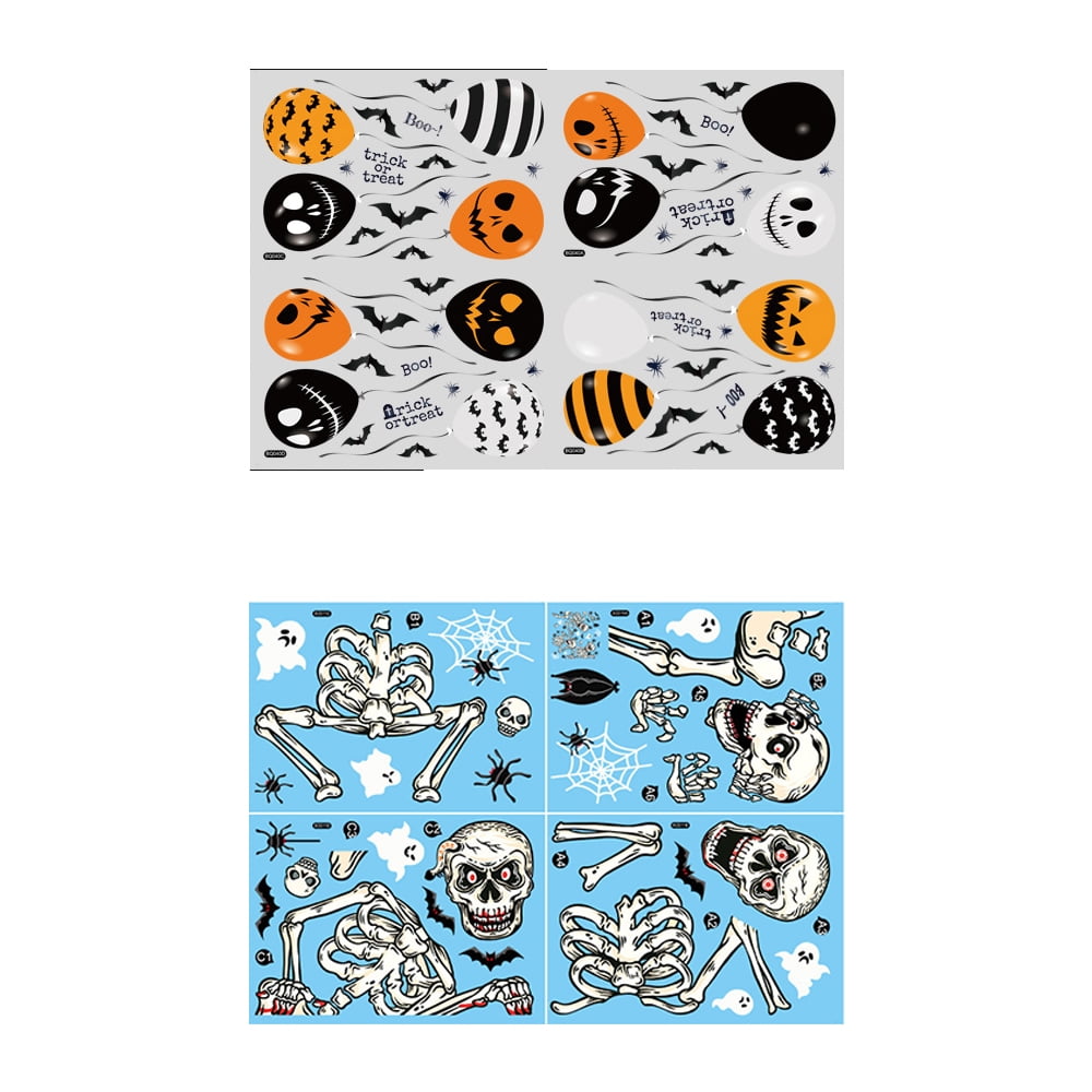 Halloween Wall Decals Pumpkin Spider Ghost Window Stickers Removeble ...