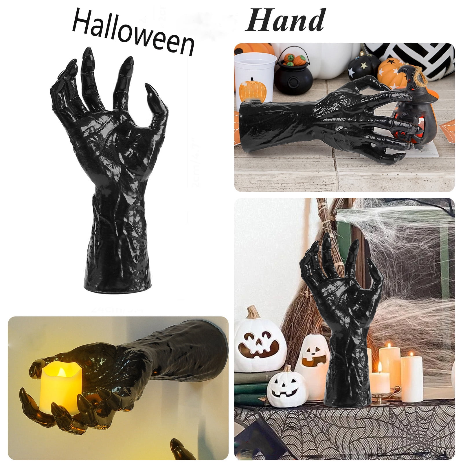 Halloween Wall-Mounted Scary Ghost Hand Candlestick Pendant Lamp with 1 ...