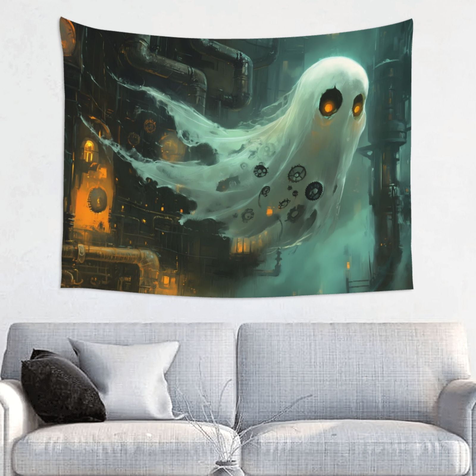 Halloween Wall Tapestry for Bedroom Aesthetic - Halloween Mechanical ...