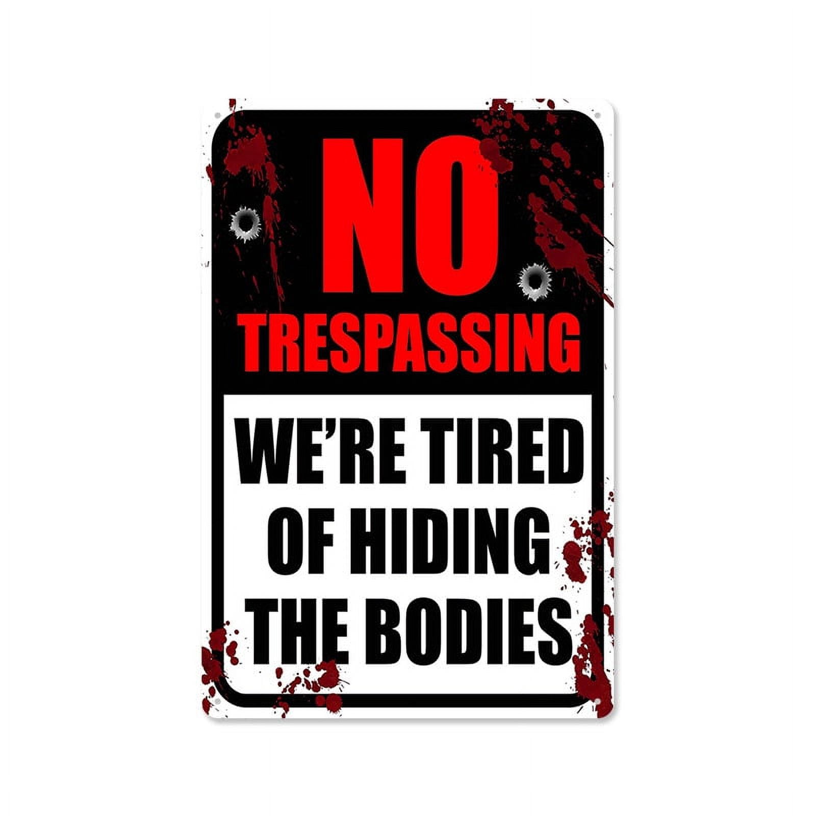 Halloween Warning Sign No Trespassing Vintage Metal Sign Halloween ...
