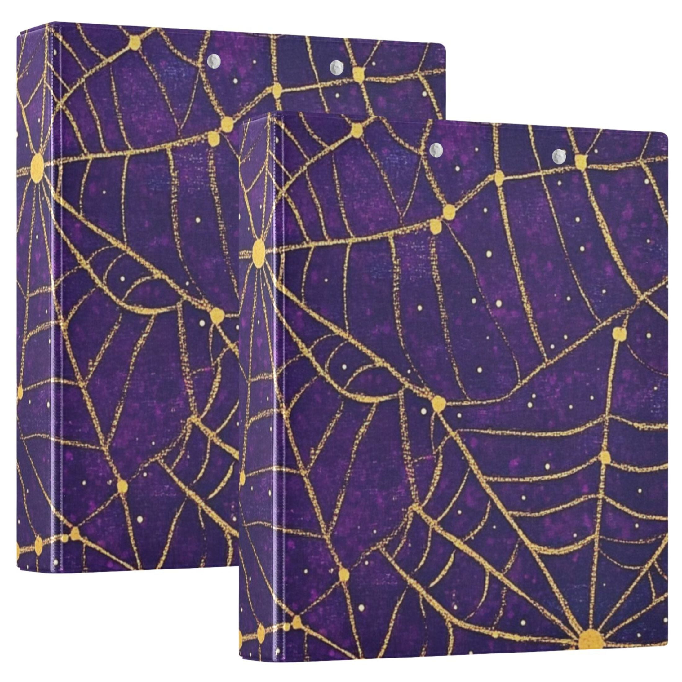 Halloween Webs Golden 3 Ring Binders 1.5 inch Hardcover File Folders ...