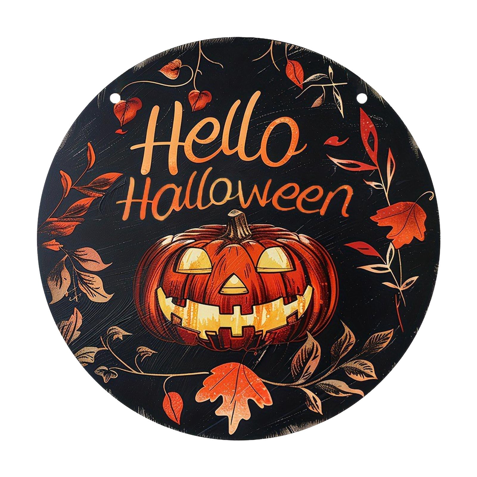 Halloween Welcome Door Sign, 7 8 Inches Halloween Pumpkin Front Door ...