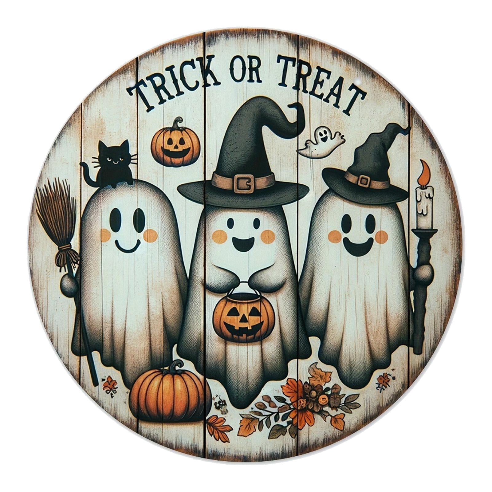 Halloween Welcome Door Sign, 7 8 Inches Halloween Pumpkin Front Door ...