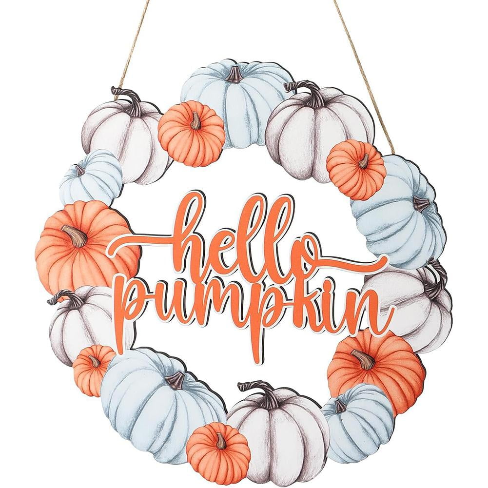 Halloween Welcome Door Sign Halloween Wreath for Front Door Ghost Black ...