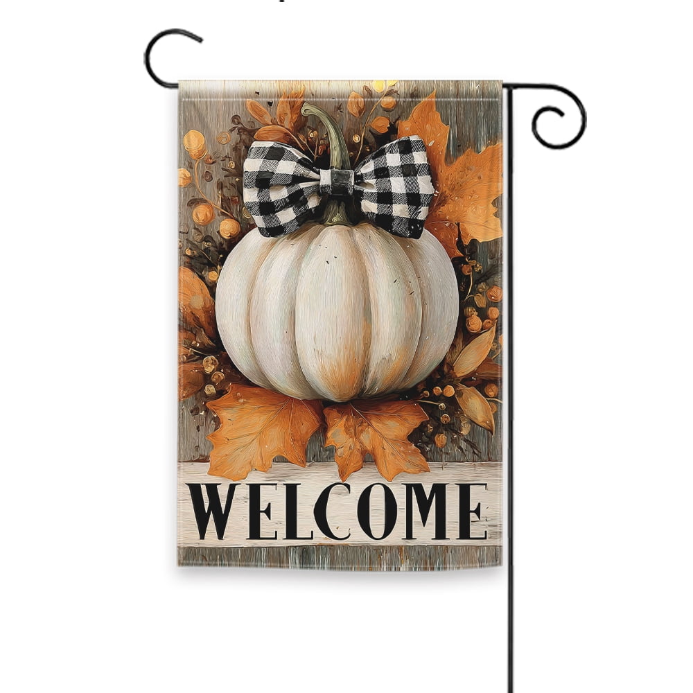 Halloween Welcome Pumpkin & Happy Fall Halloween Garden Flag - Vertical ...