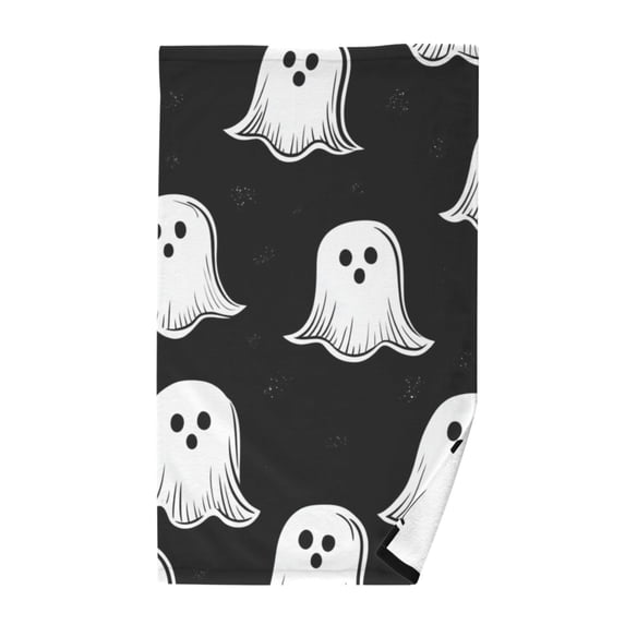 Halloween White Pattern Bath Towel 100% Cotton Soft Thick High ...