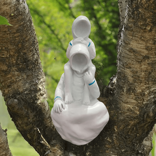 Halloween White Resin Father and Son Ghost Statue 6", Halloween ...