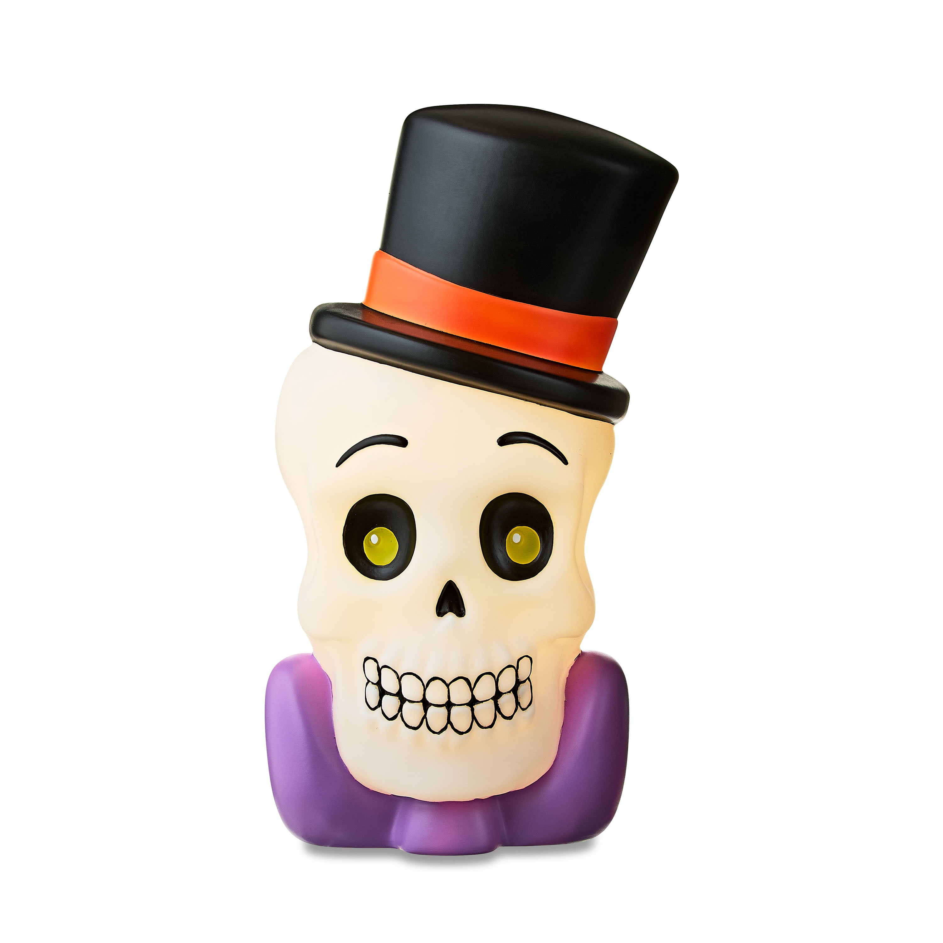 Halloween Skull with Top Hat Blow Mold Tabletop Decoration, 15 in, by ...