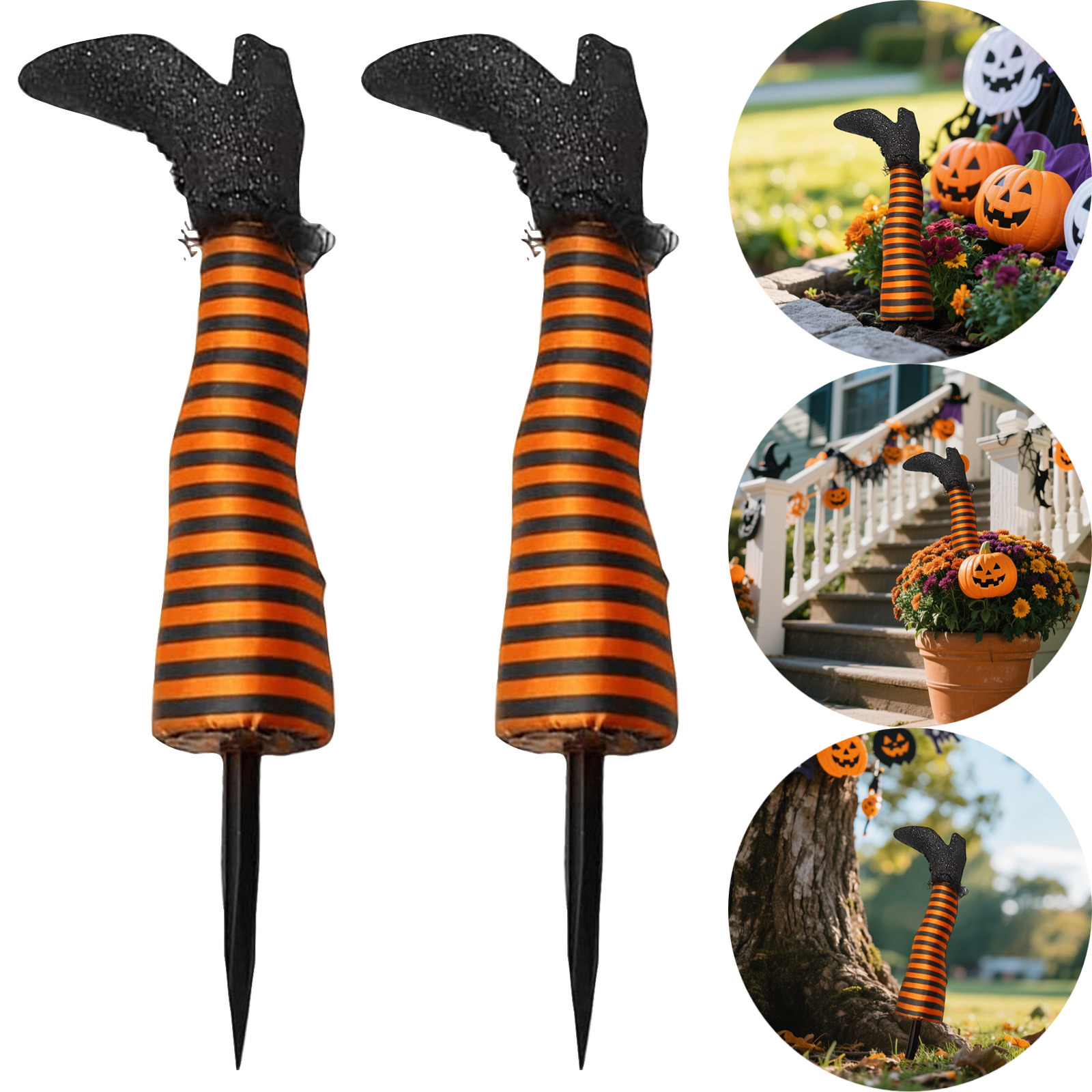Halloween Wicked Witch Legs Yard Stake Outdoor Decorations 18.5In ...