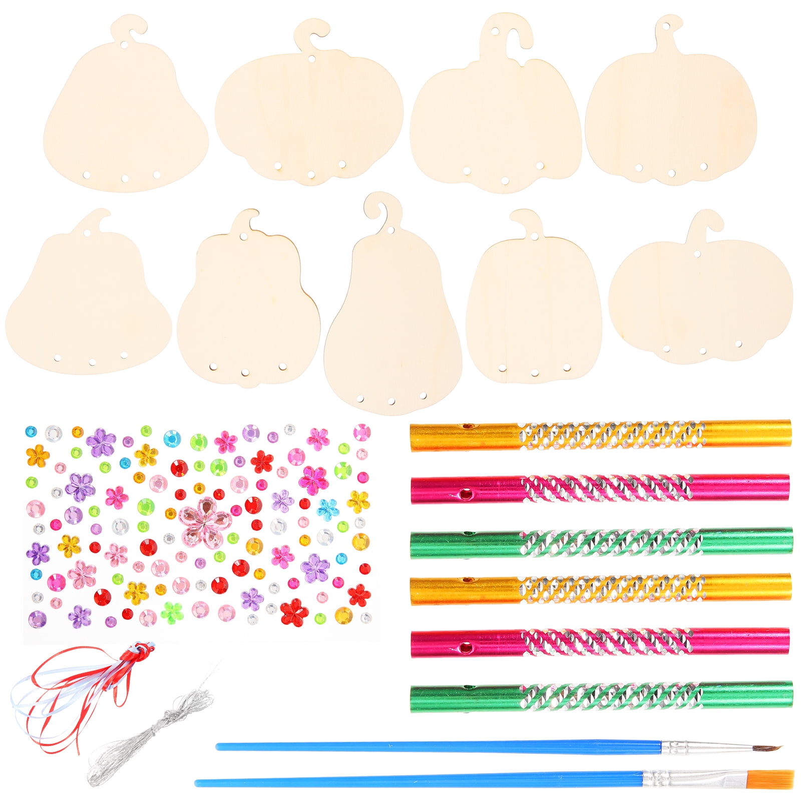 Halloween Wind Chimes Set Decore Stickers Craft Decorate Wooden Child ...