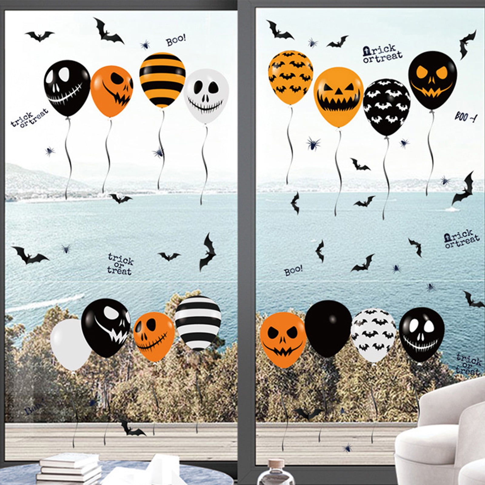 Halloween Window Clings Decals Removable Electrostatic Halloween Window ...