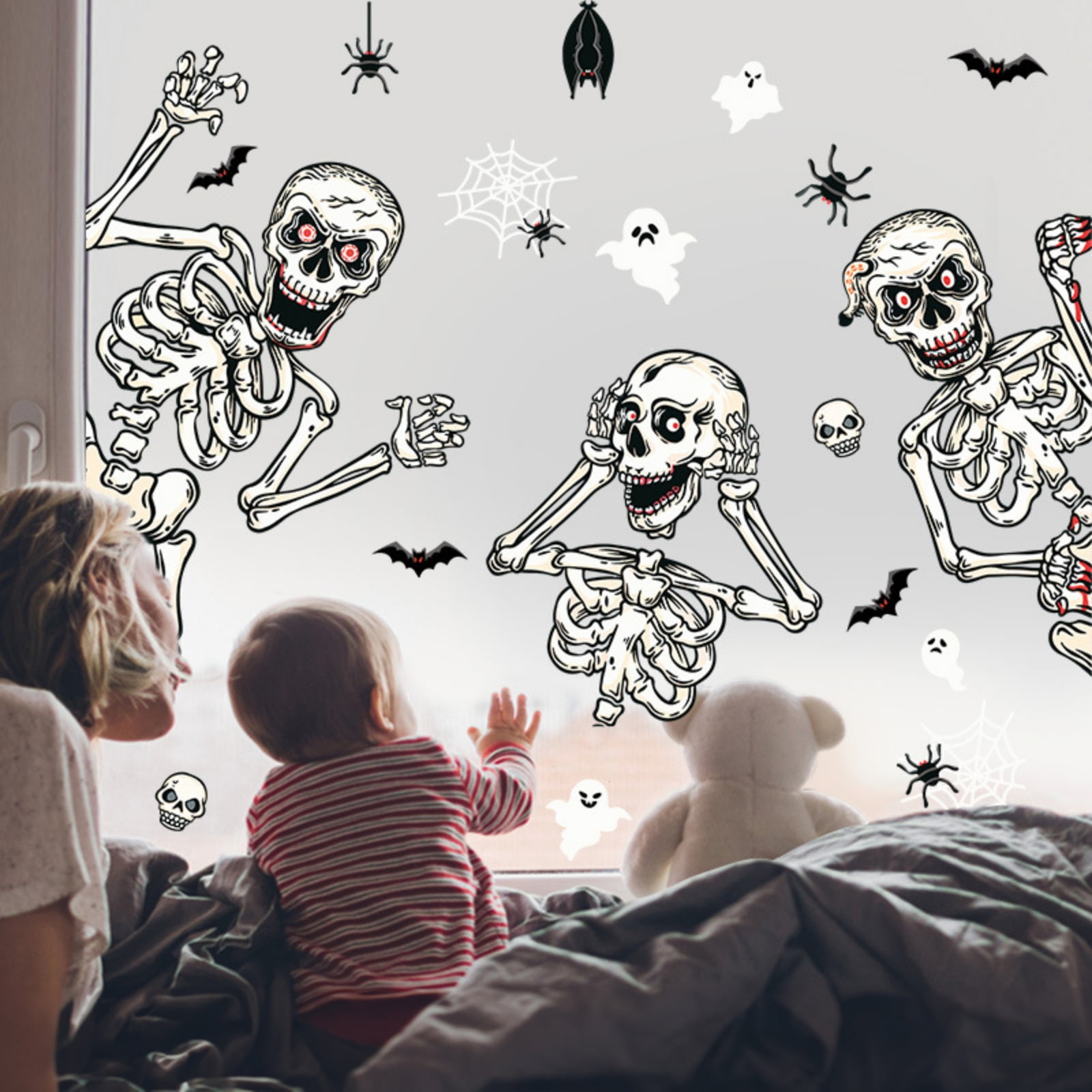 Halloween Window Clings Decals Removable Electrostatic Halloween Window ...