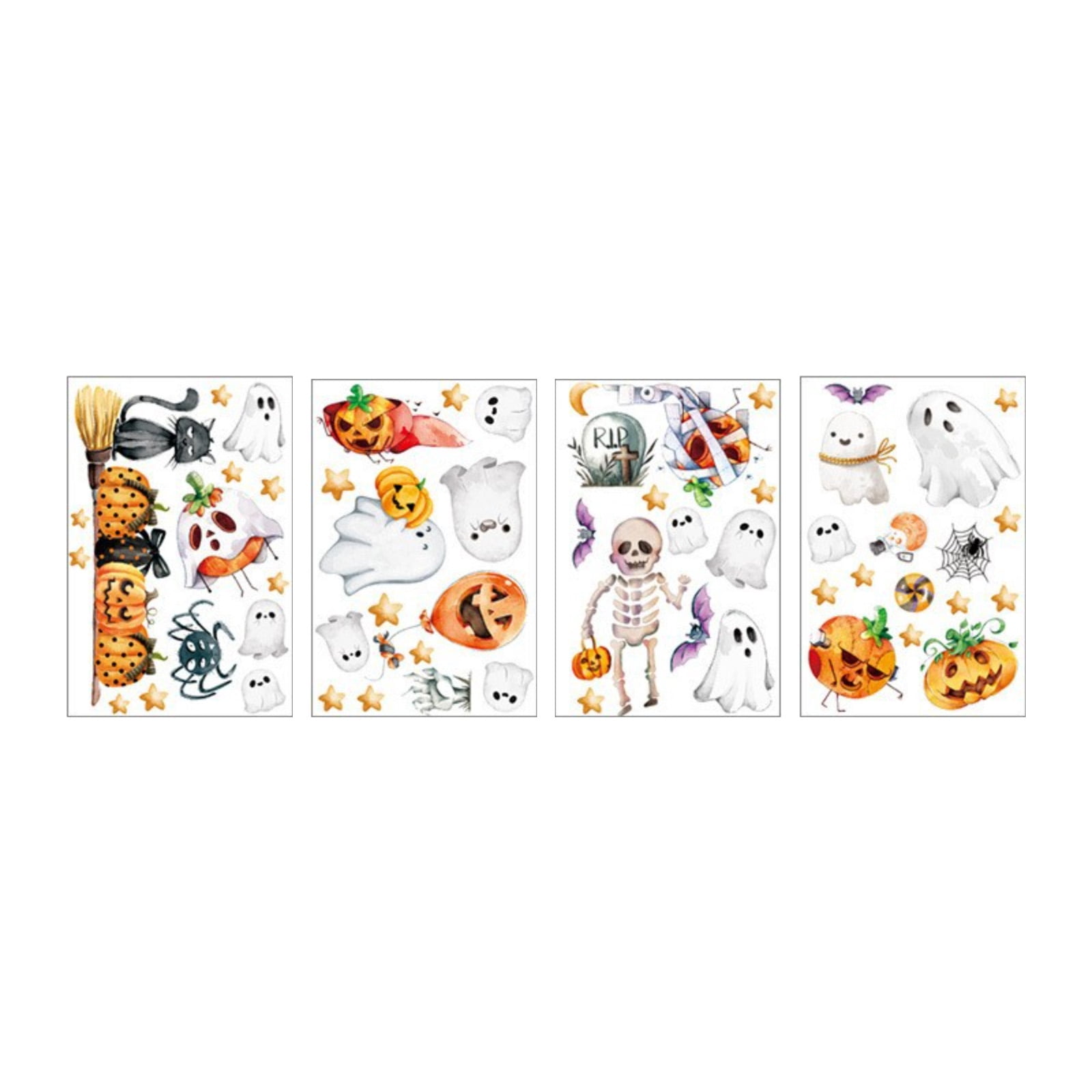 Halloween Window Clings Large Halloween Ghosts Window Decals Double ...