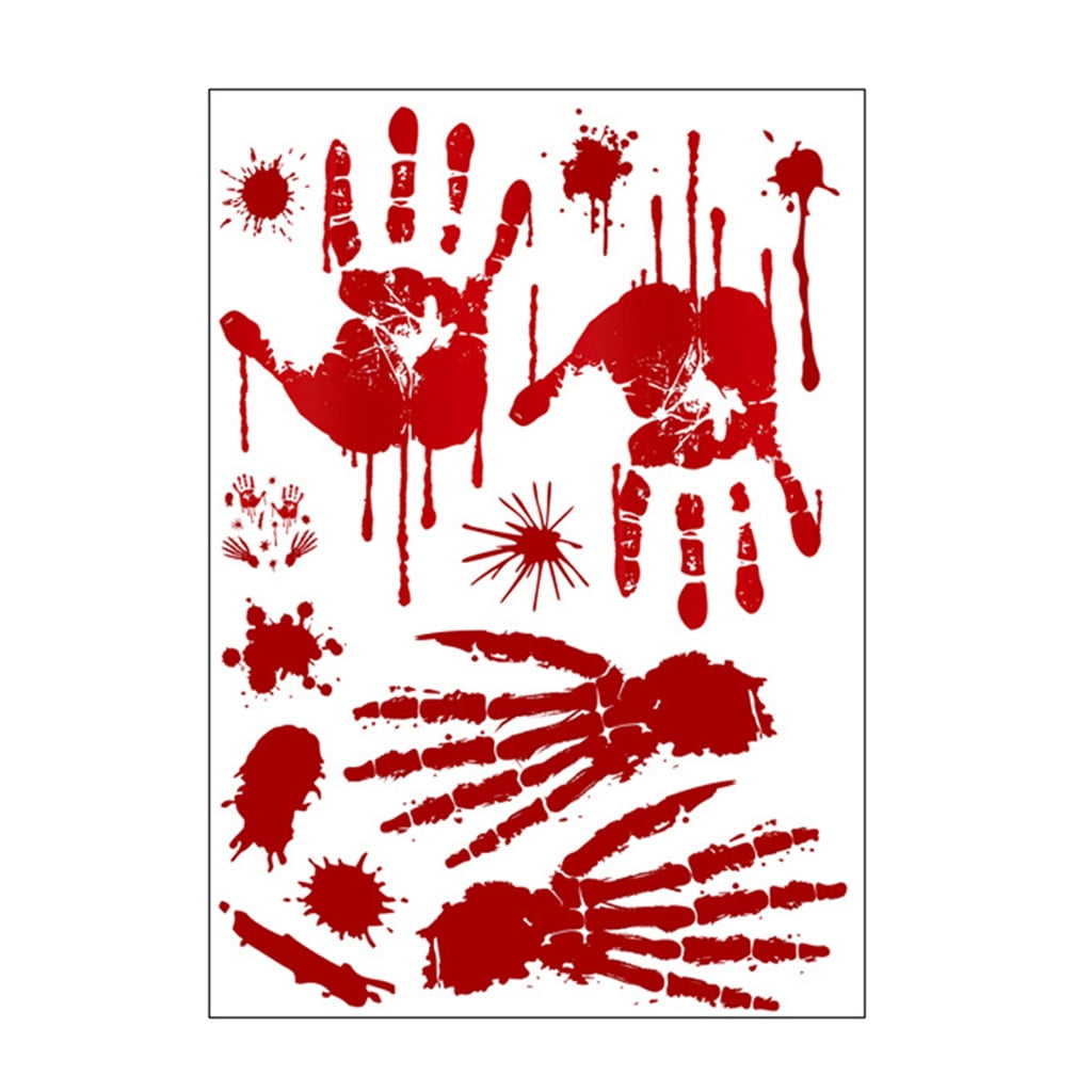 Halloween Window Clings, Scary Halloween Decorations Indoor - Bloody ...