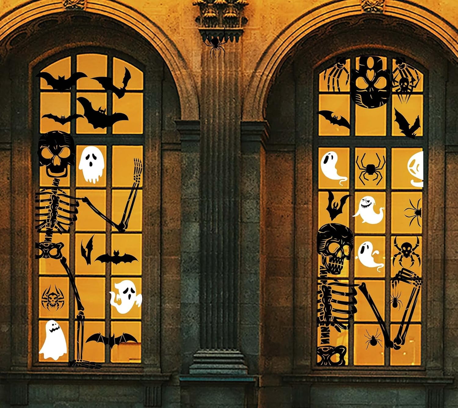 Halloween Window Clings Scary Halloween Window Decorations 3D Skeleton ...