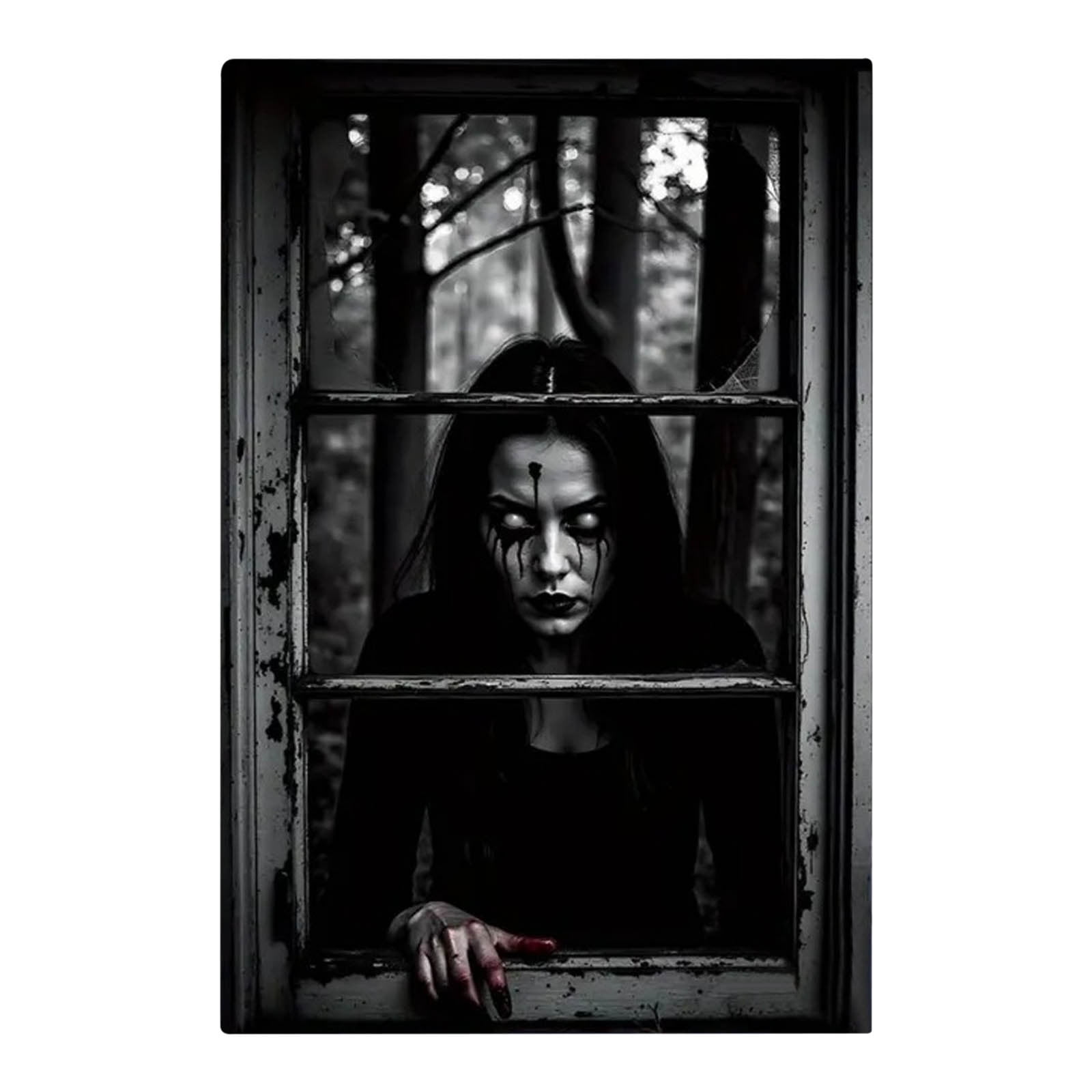 Halloween Window Cover, Scary Halloween Haunted House Window Clings ...
