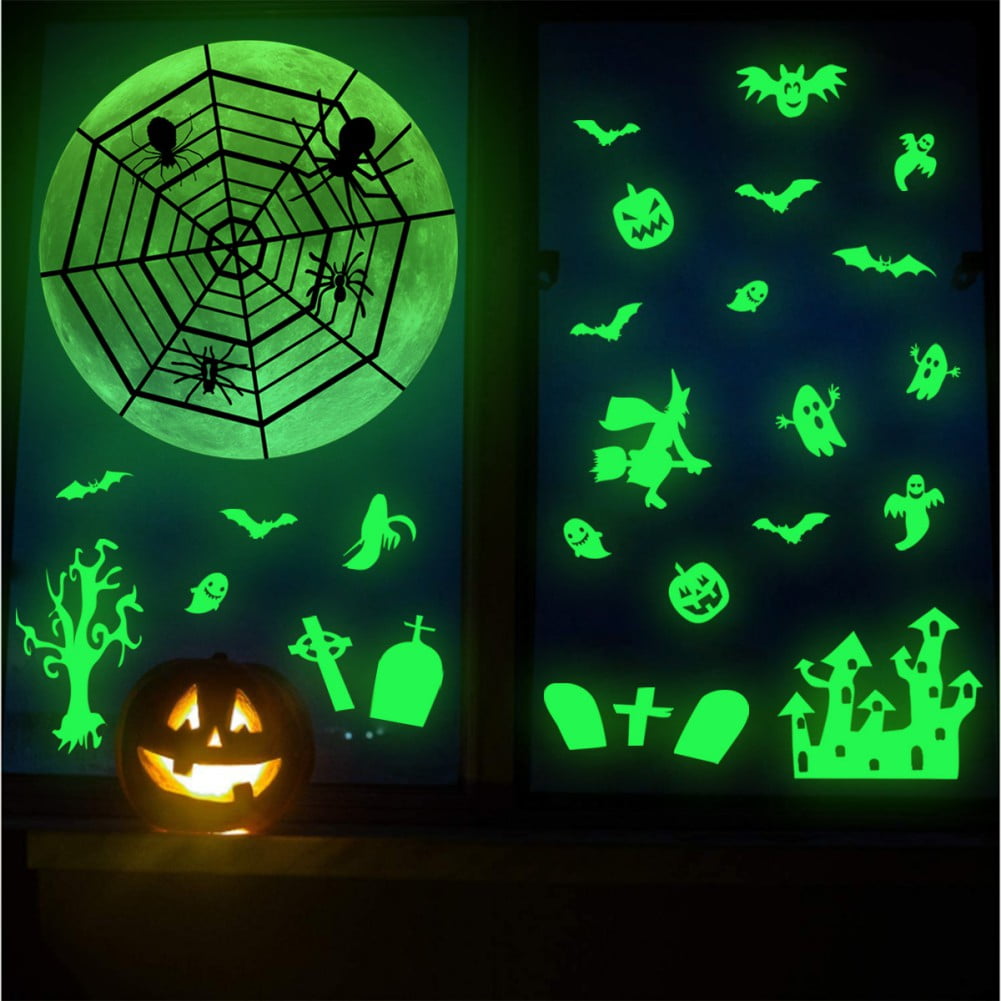 Halloween Window Stickers Luminous Stickers Glow in The Dark Window ...
