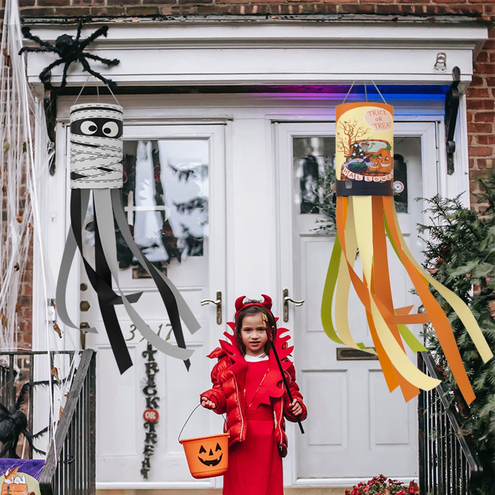 Halloween Windsock Outdoor Decoration Flag with Tassel Streamers ...