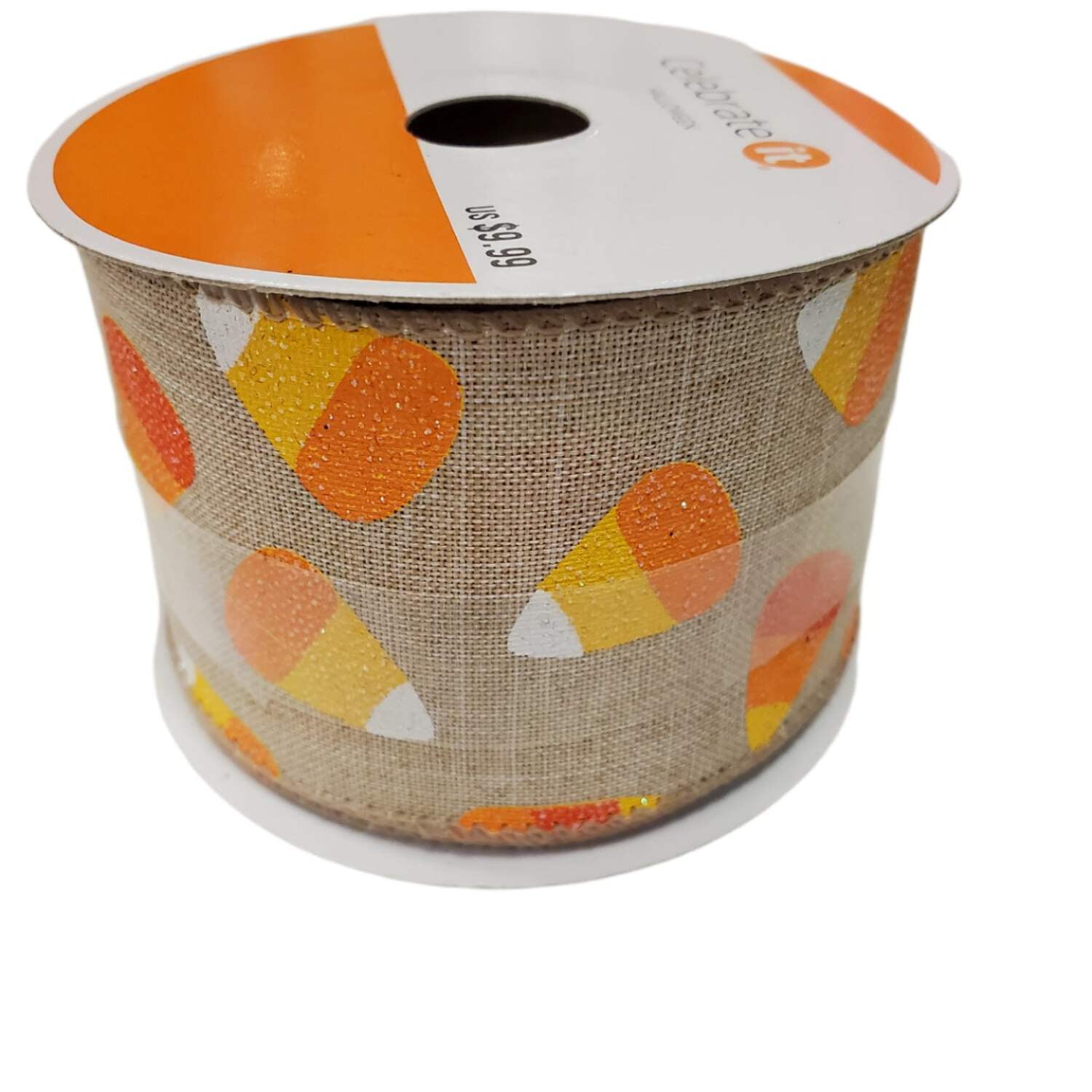 Halloween Wired Ribbon 2.5" x 25ft Celebrate it Candy Corn - Walmart.com