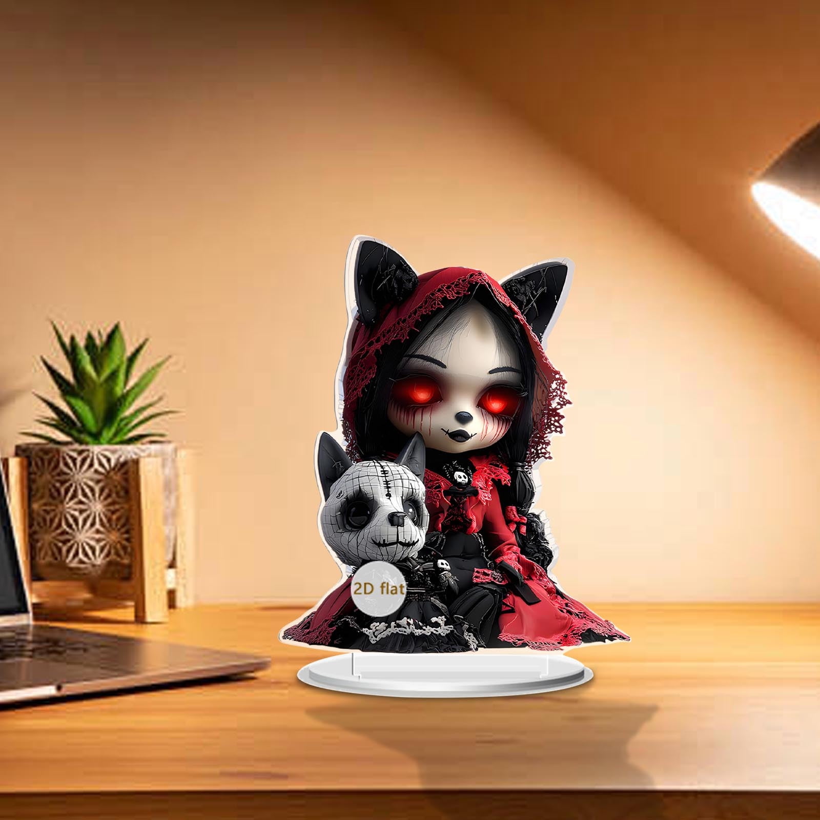 Halloween Witch Acrylic Figurine, Spooky Halloween Witch Ghost ...