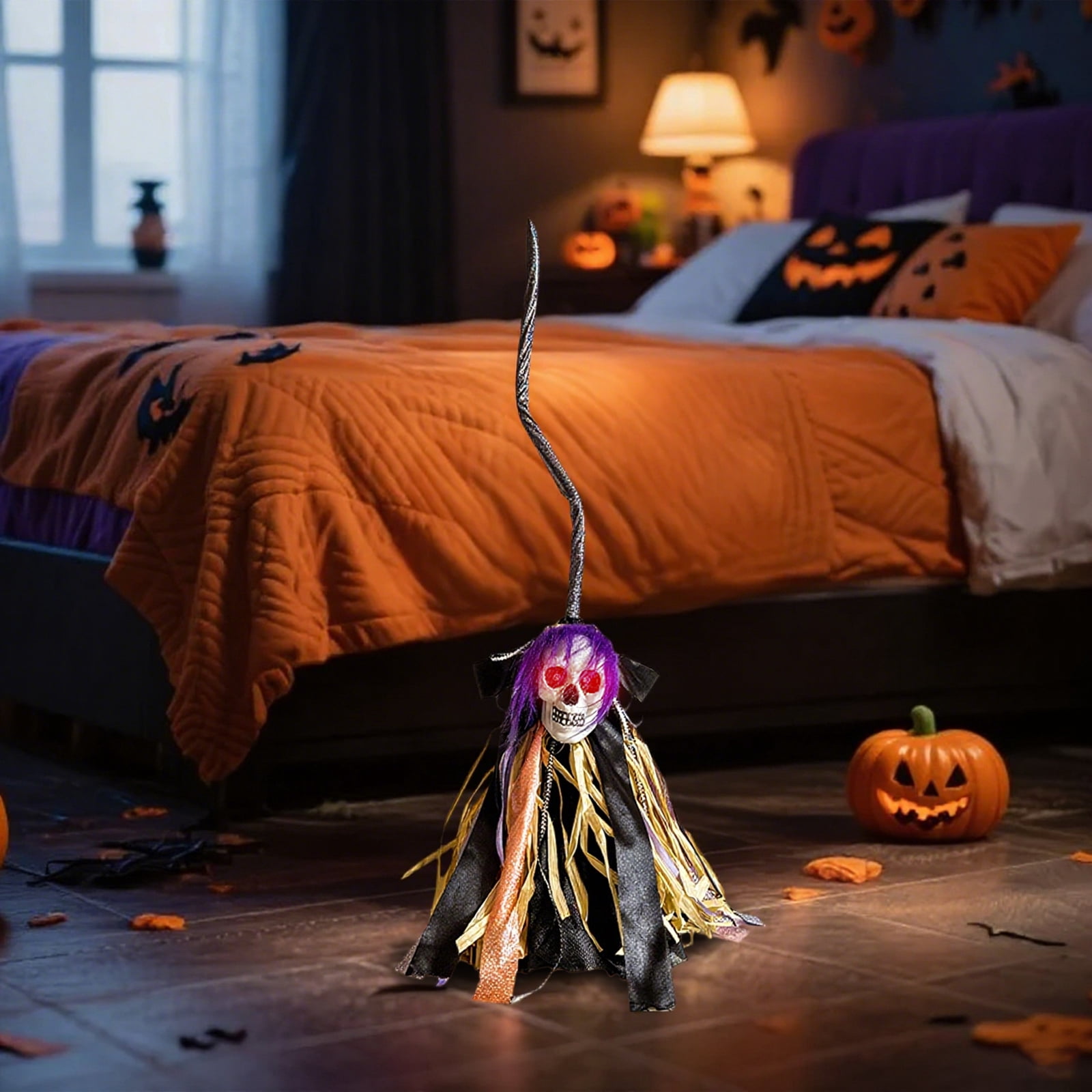 Halloween Witch Broom Decorations Animated Witches Moving Broomstick ...
