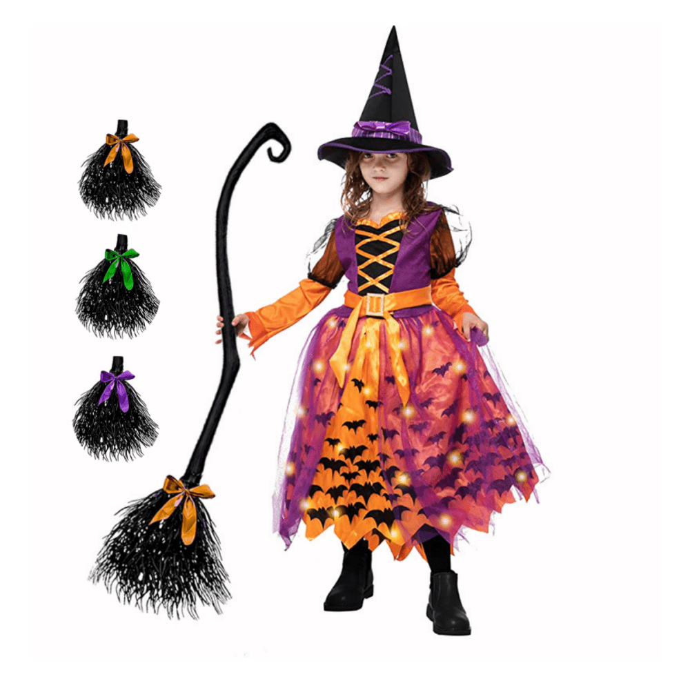 Halloween Witch Broom Plastic Witch Broomstick Broom Props, Realistic ...