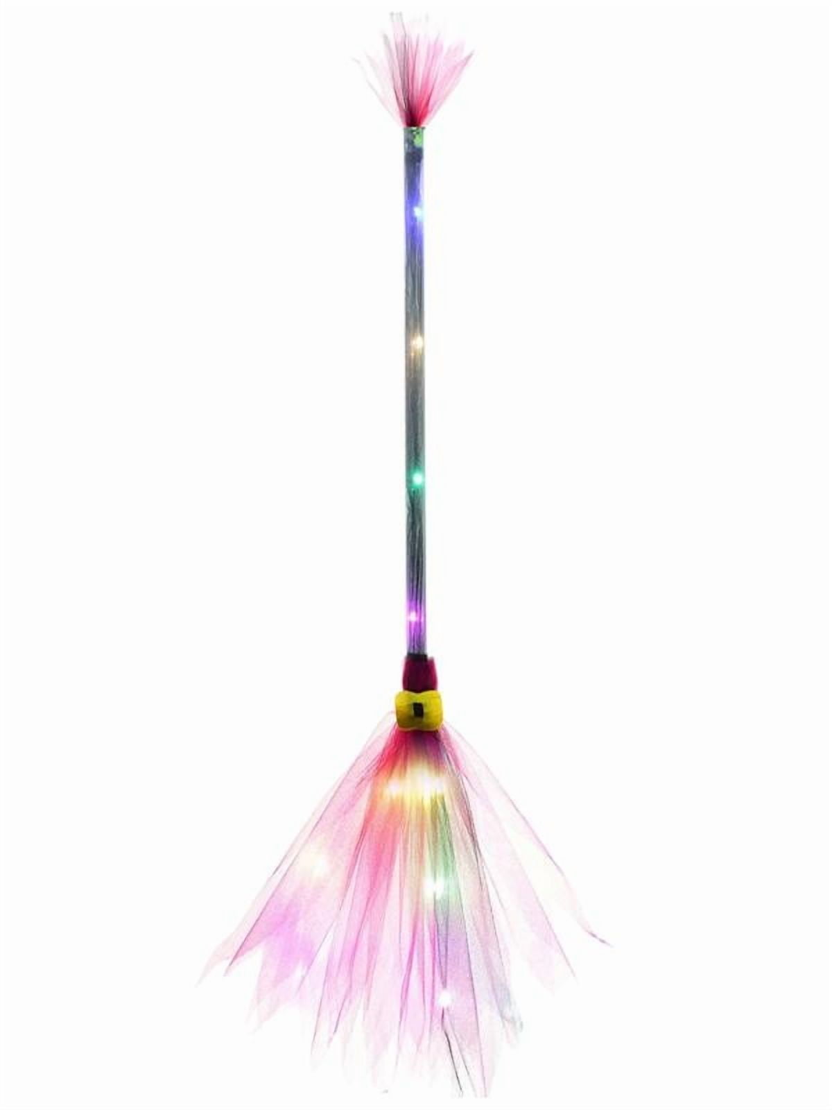 Halloween Witch Broom with LED Light Witches Broomsticks Props Witch ...