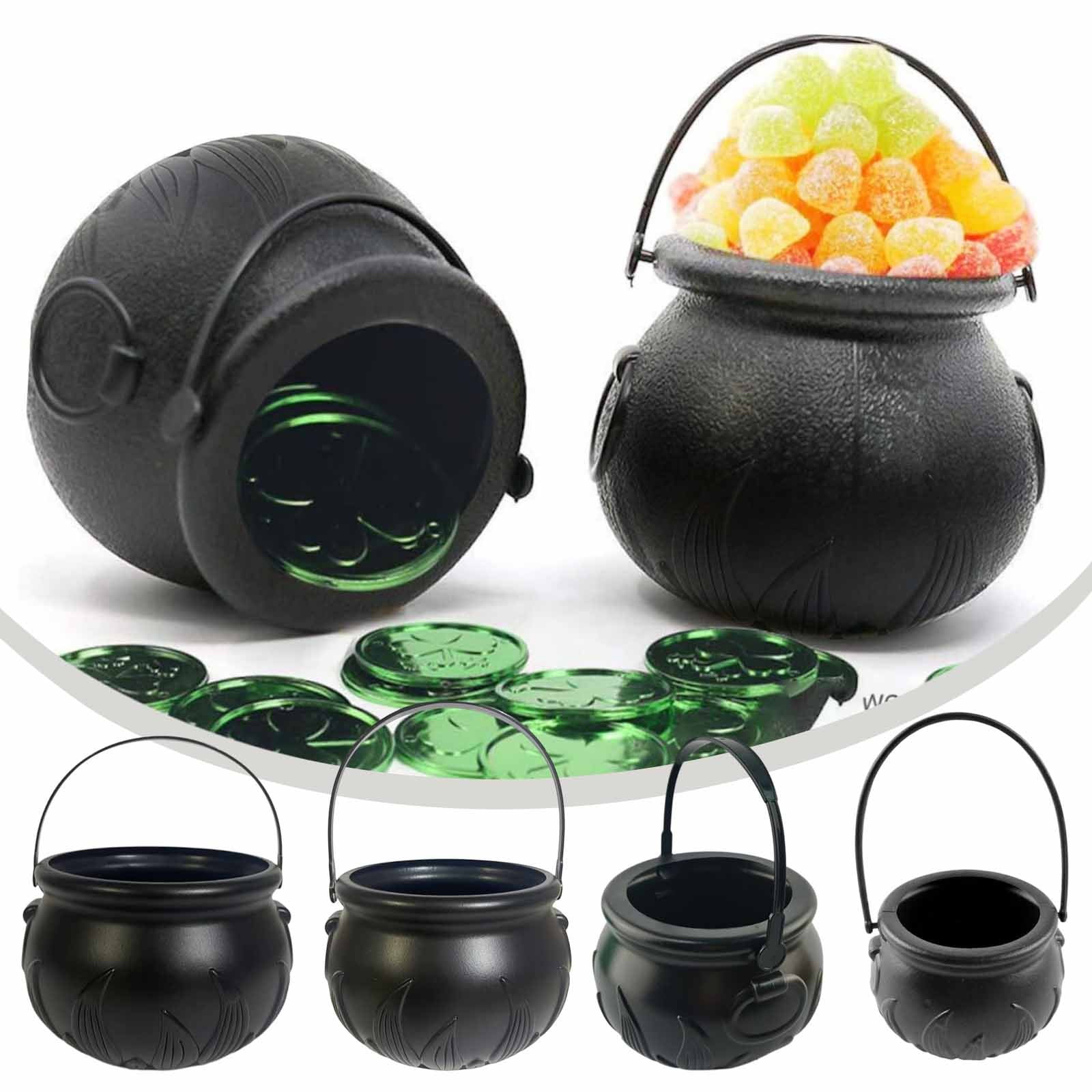 Halloween Witch Cauldron Candy Bucket Halloween Black Witch Flame ...