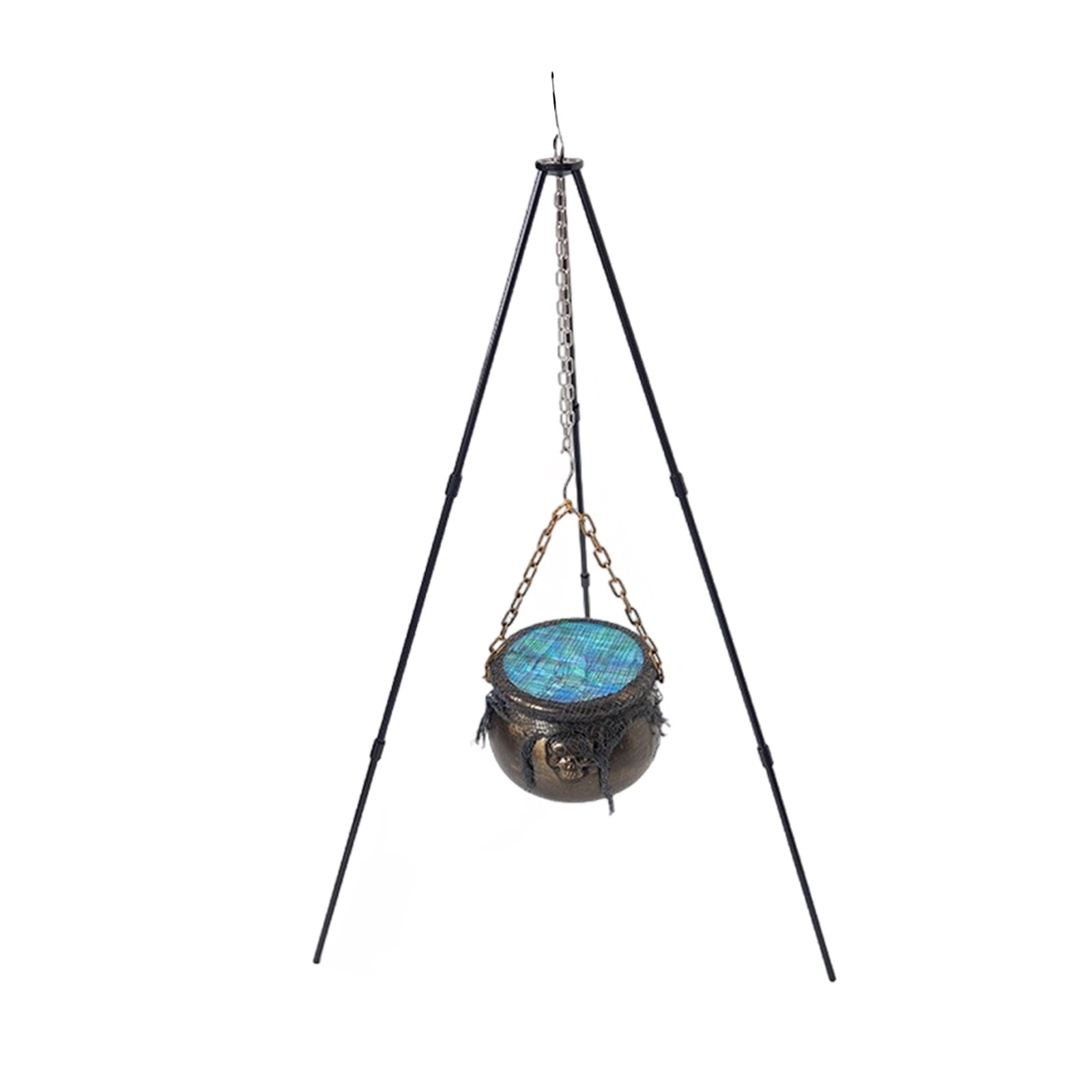 Halloween Witch Cauldron Hanging Light,Glowing Skull LED Pot, Color ...