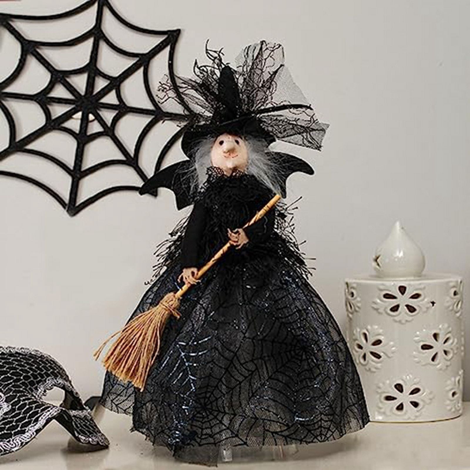 Halloween Witch Decoration 11 Inches Witch Doll Halloween Veil Witch ...