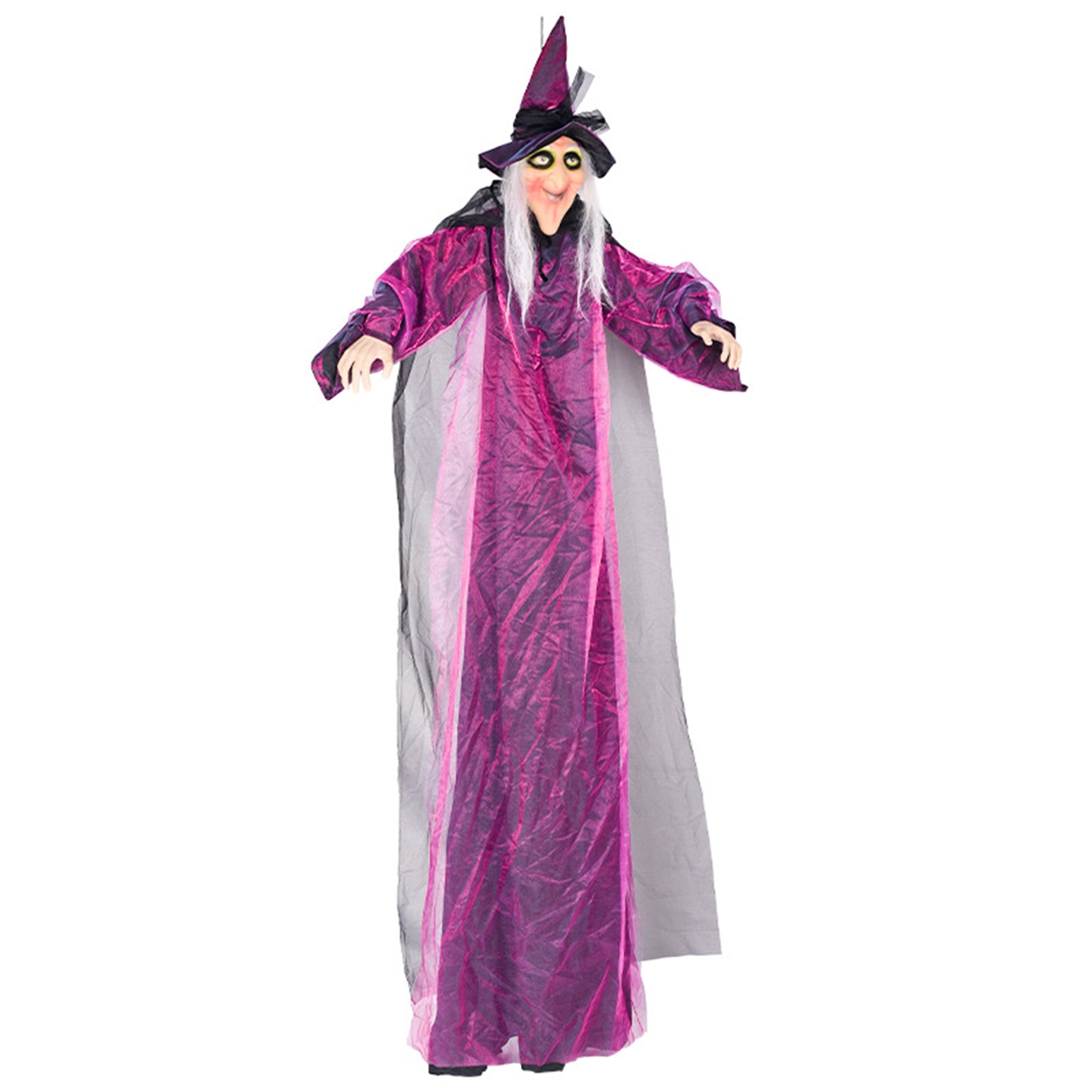 Halloween Witch Decorations Outdoor Animated Hanging Witch with Sounds ...