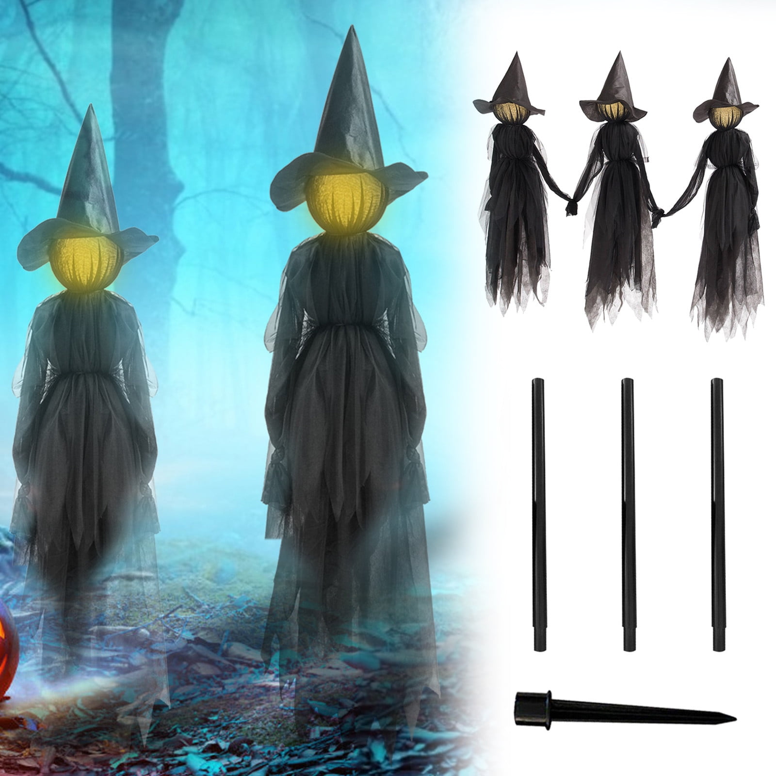 Halloween Witch Decorations Outdoor-Large Light Up Holding Hands ...