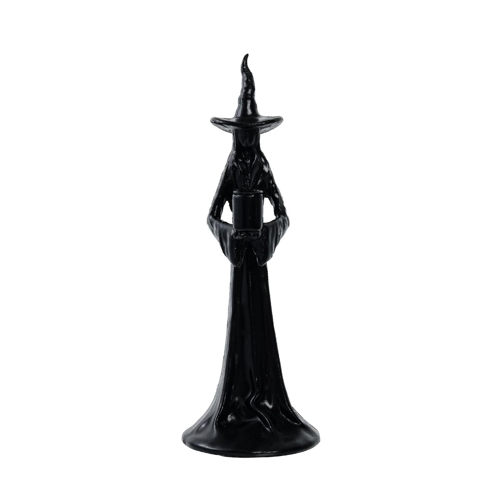 Halloween Witch Figurine Candlestick Holder Statue Resin Construction ...